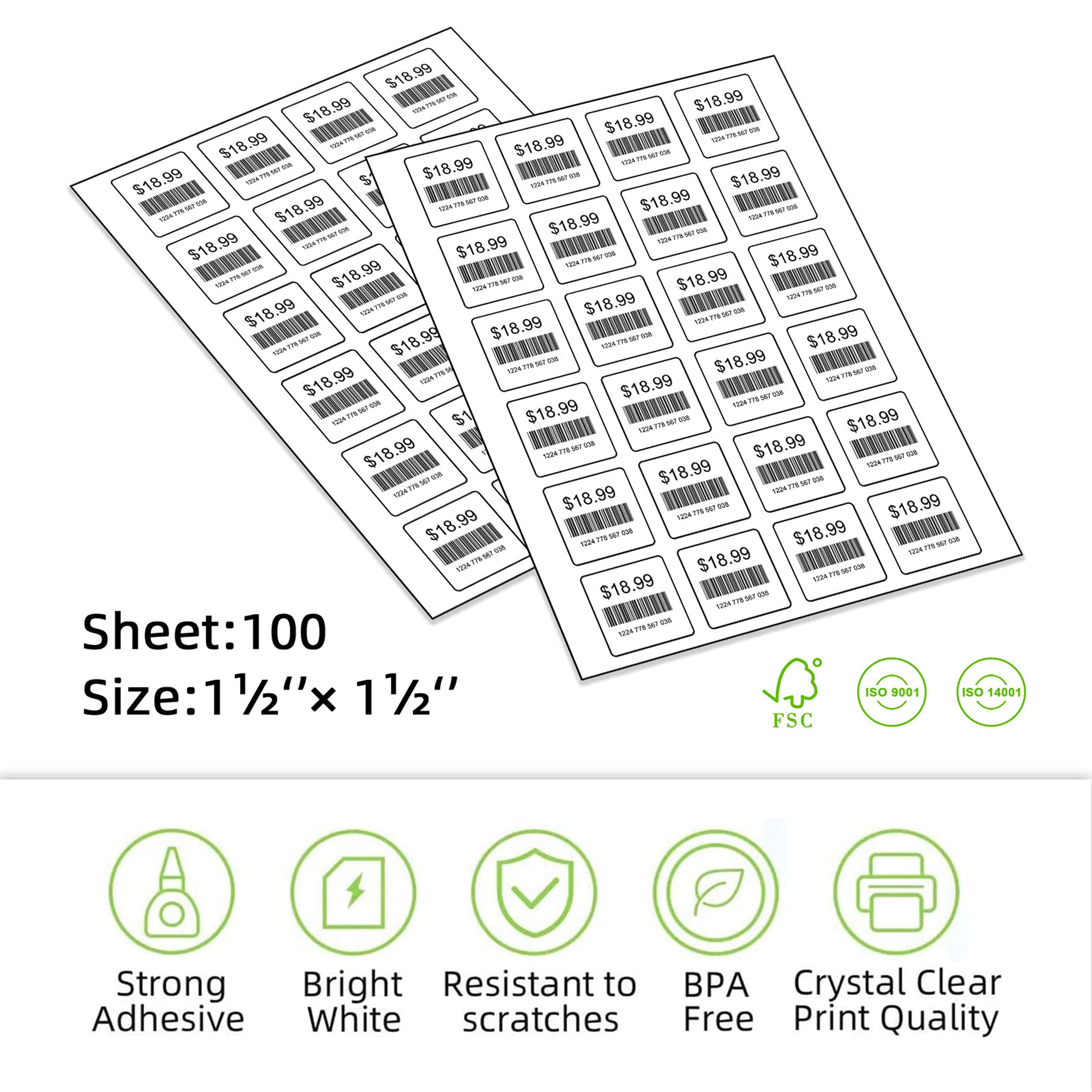 Snapklik.com : Anylabel 24 Per Page Label 1.5 X 1.5 Square Sticker ...