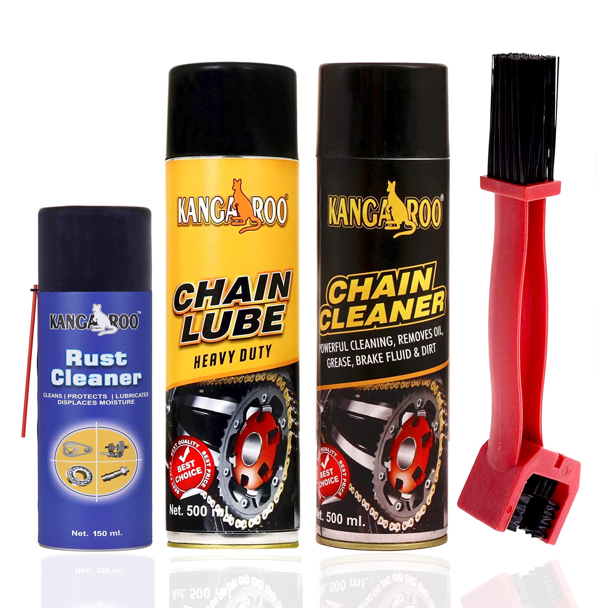 Kangaroo® Chain Lube, Chain Cleaner 500 ML With Rust Remover 150 ML and ...