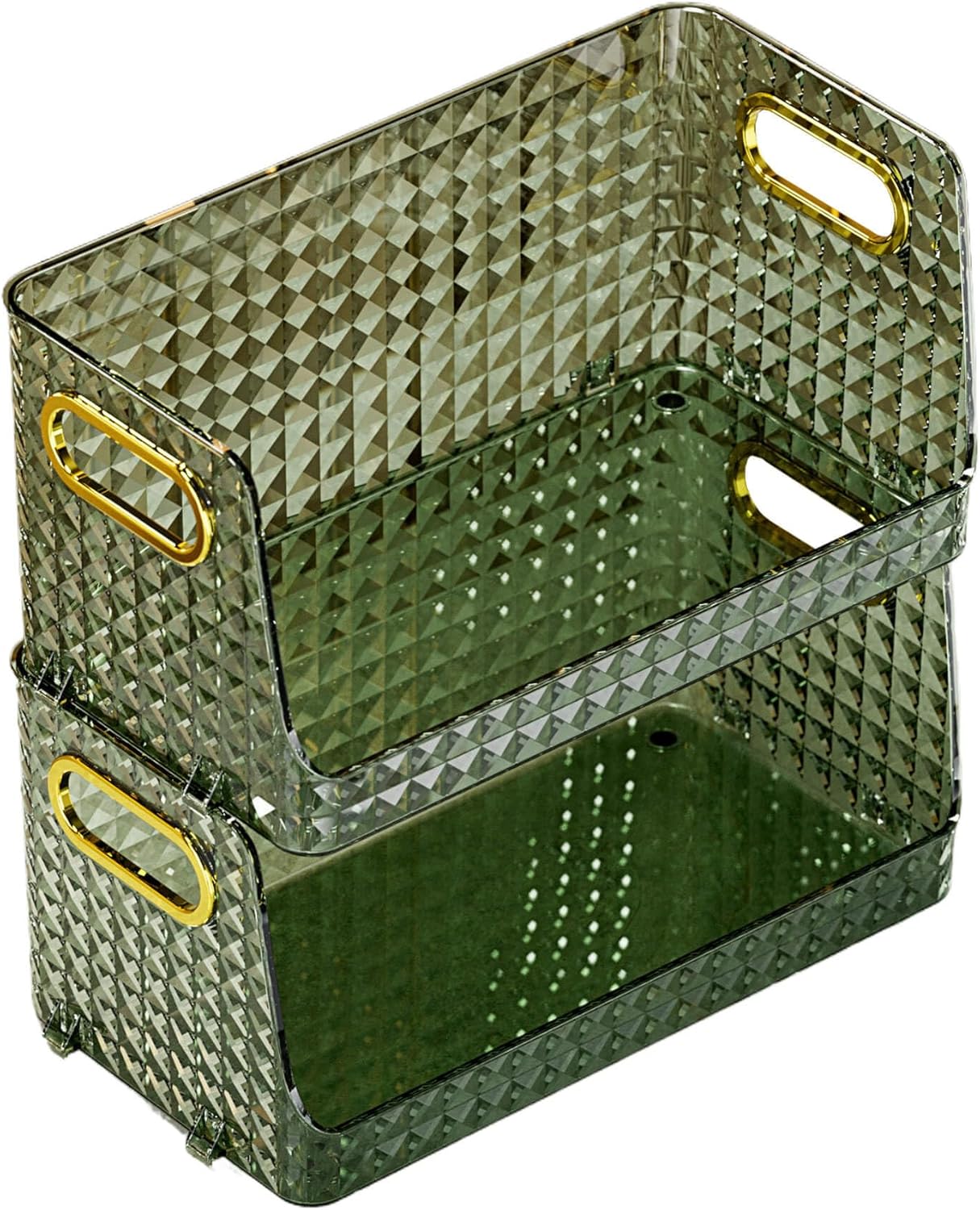 Amazon.com: HOXILOB 2 Pieces Stackable Countertop Storage Boxes and ...