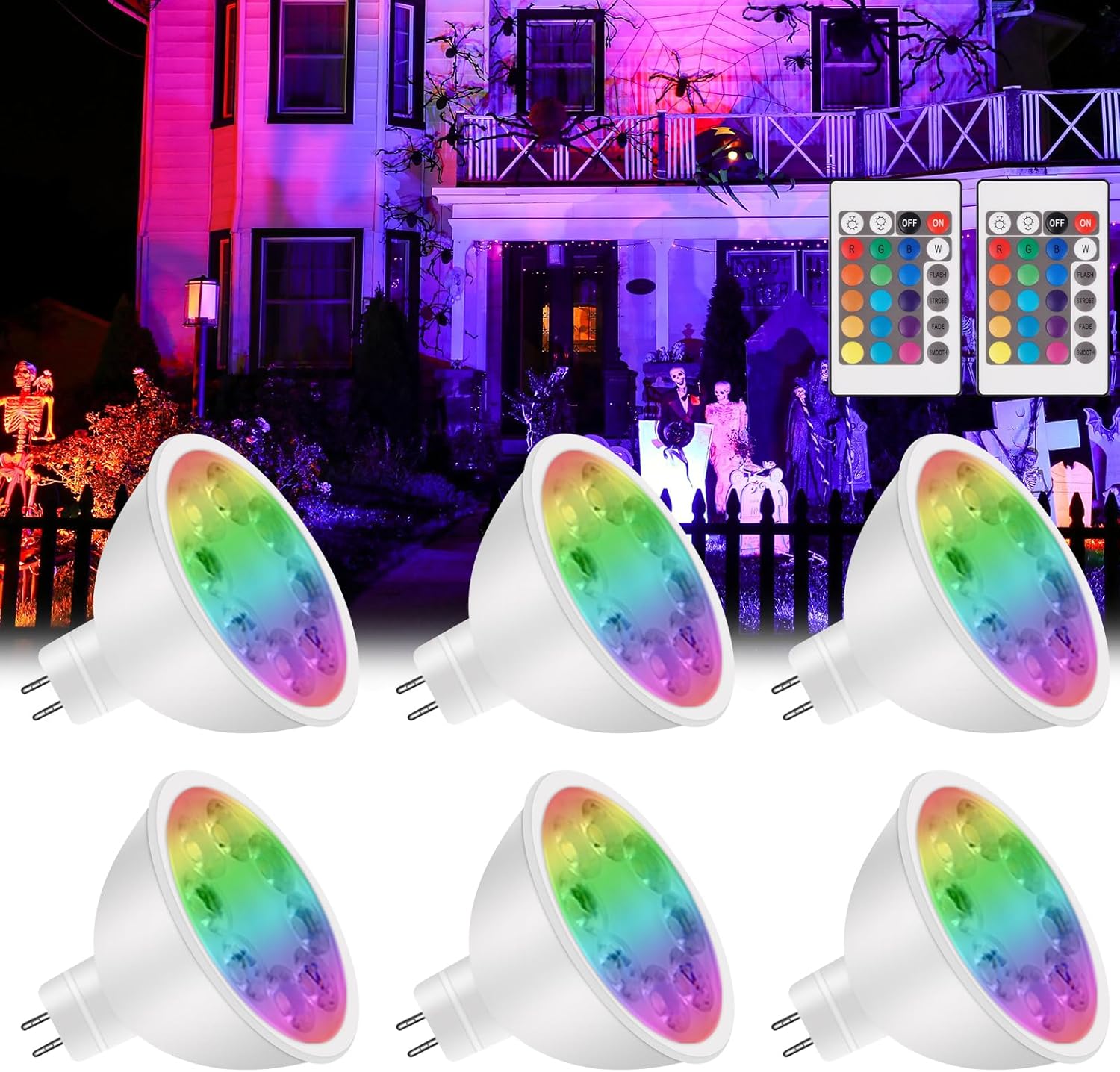 Noobibaba MR16 LED Bulb Color Changing 4W MR 16 LED Bulbs for Landscape ...