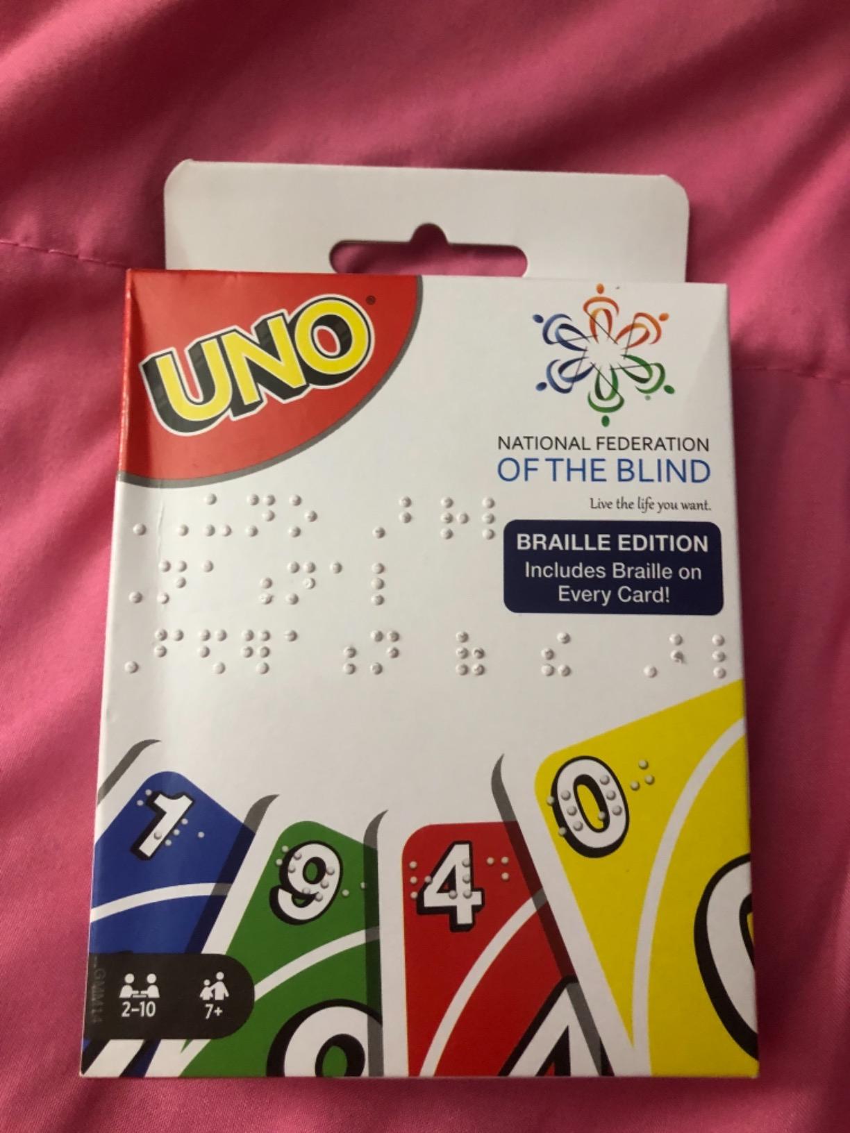 Amazon.com: Mattel Games UNO Braille Family Card Game for Blind and Low ...