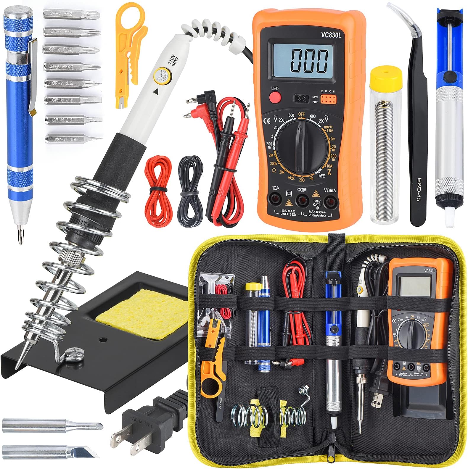 Soldering Iron Kit,80W LCD Digital Soldering Gun with Adjustable ...