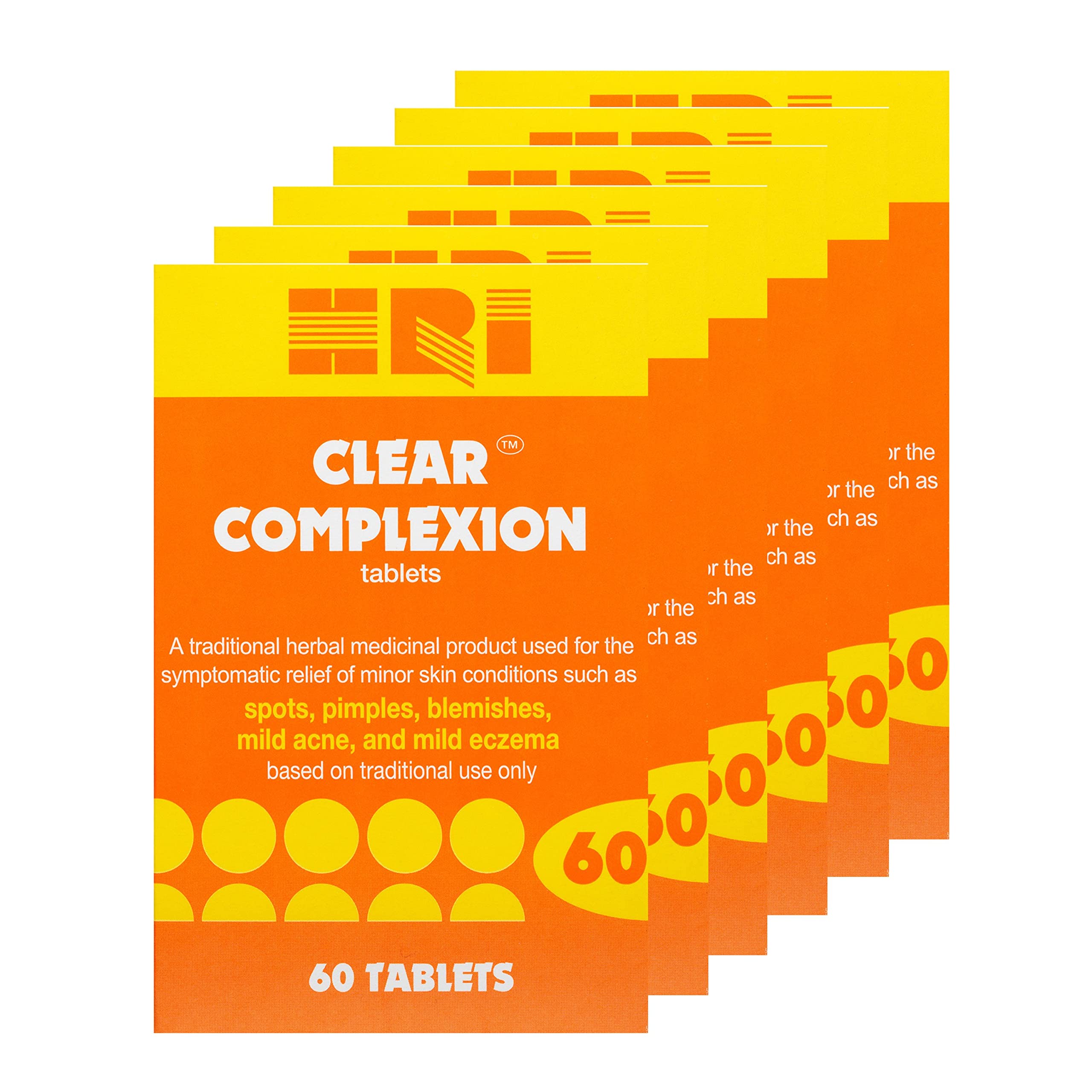 HRI Clear Complexion 60 Tablets – for Symptomatic Relief of Minor Skin ...