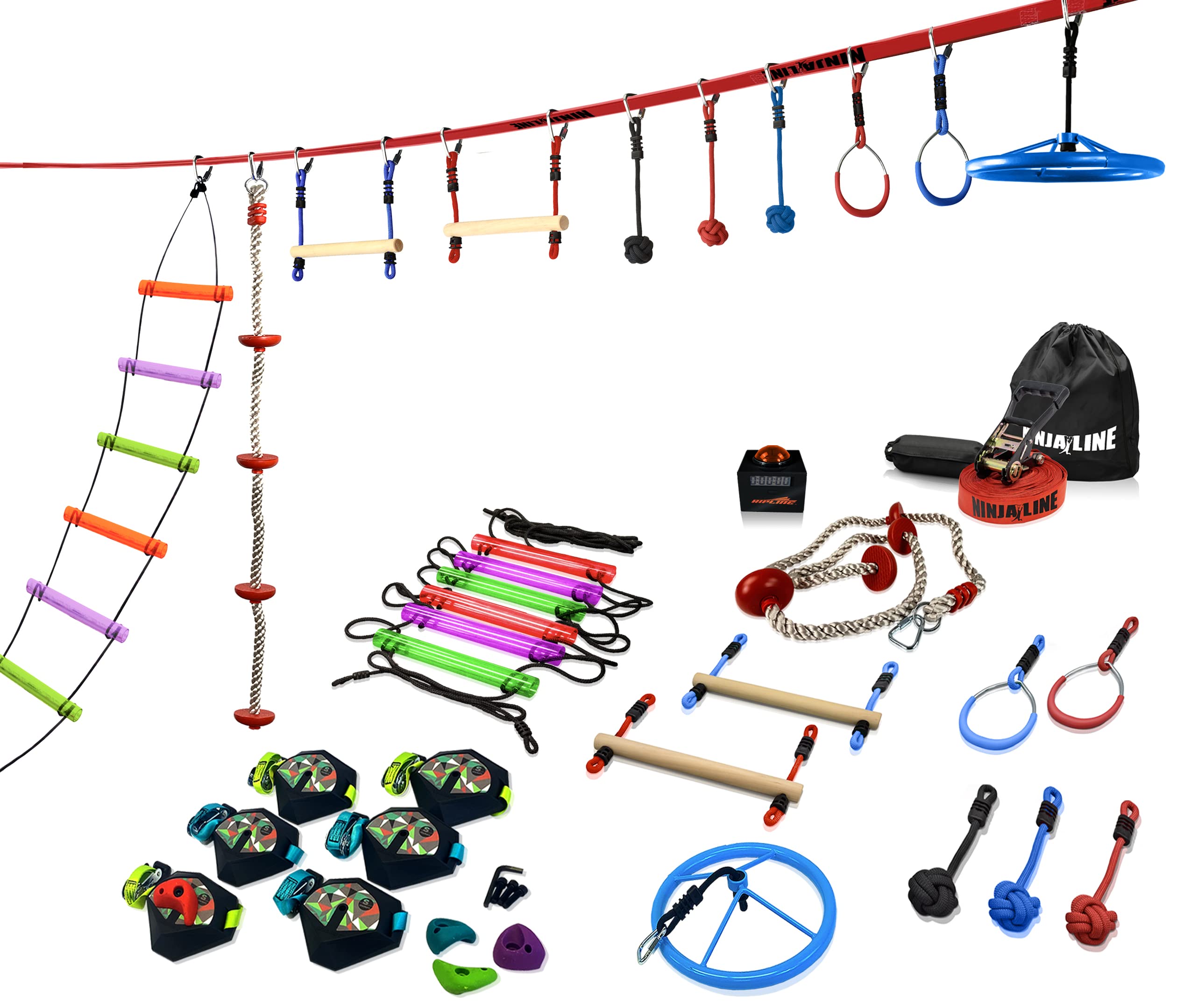 Buy Slackers Pro Climber 56' Ninjaline Kit | Slackline Obstacle Course ...