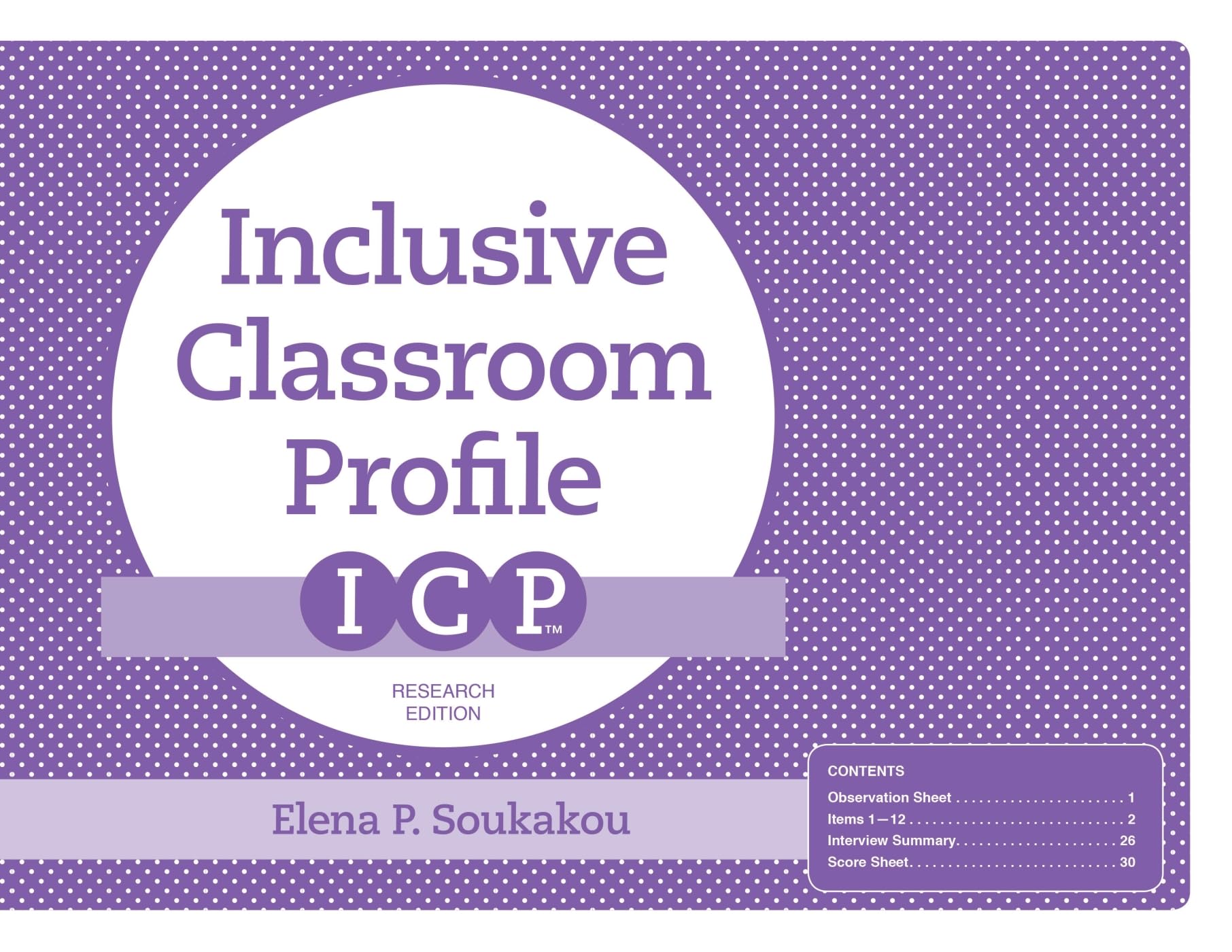 Amazon.com: The Inclusive Classroom Profile (ICP™), Research Edition ...