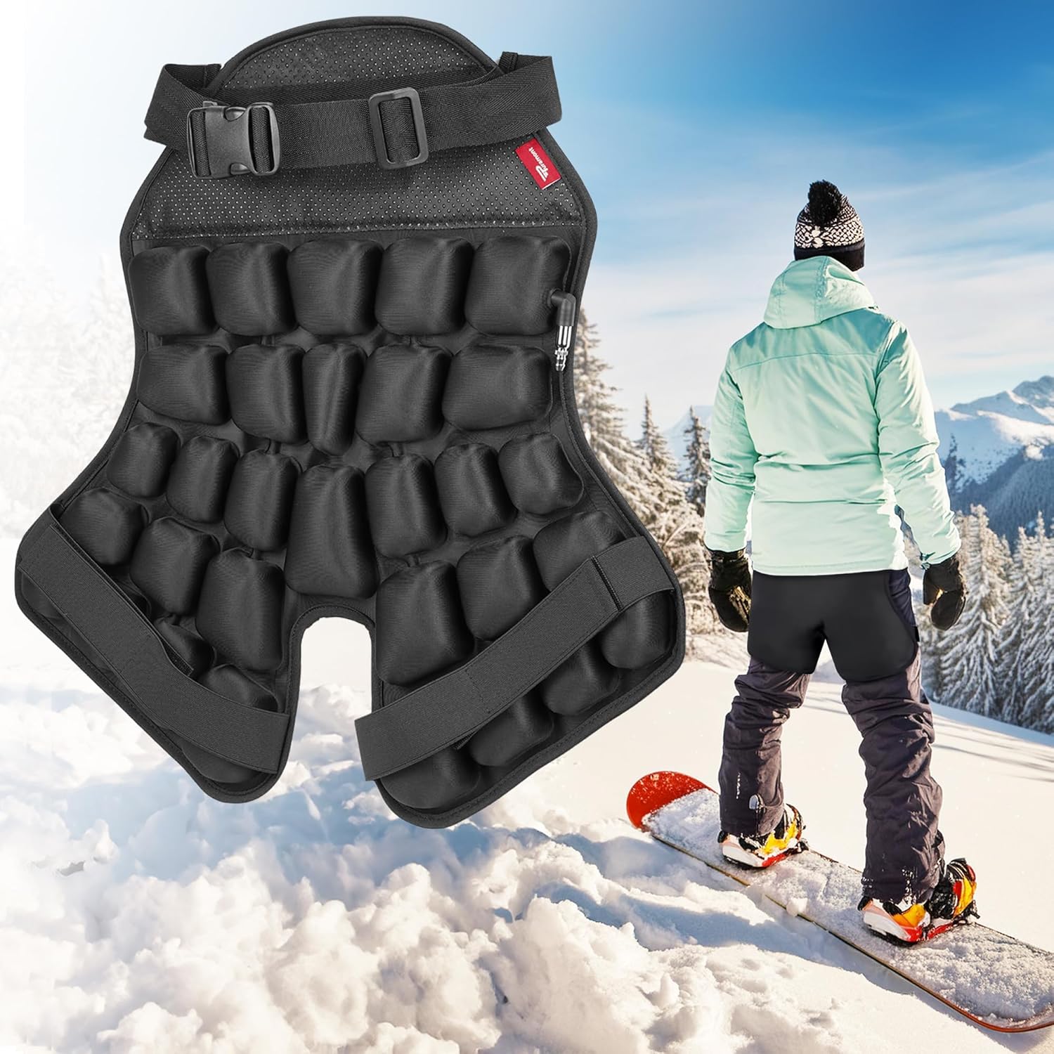 Amazon.com : Unisex Snowboard Butt Pad - Hips & Butt Snowboard Tailbone Protector - Air Padded ...