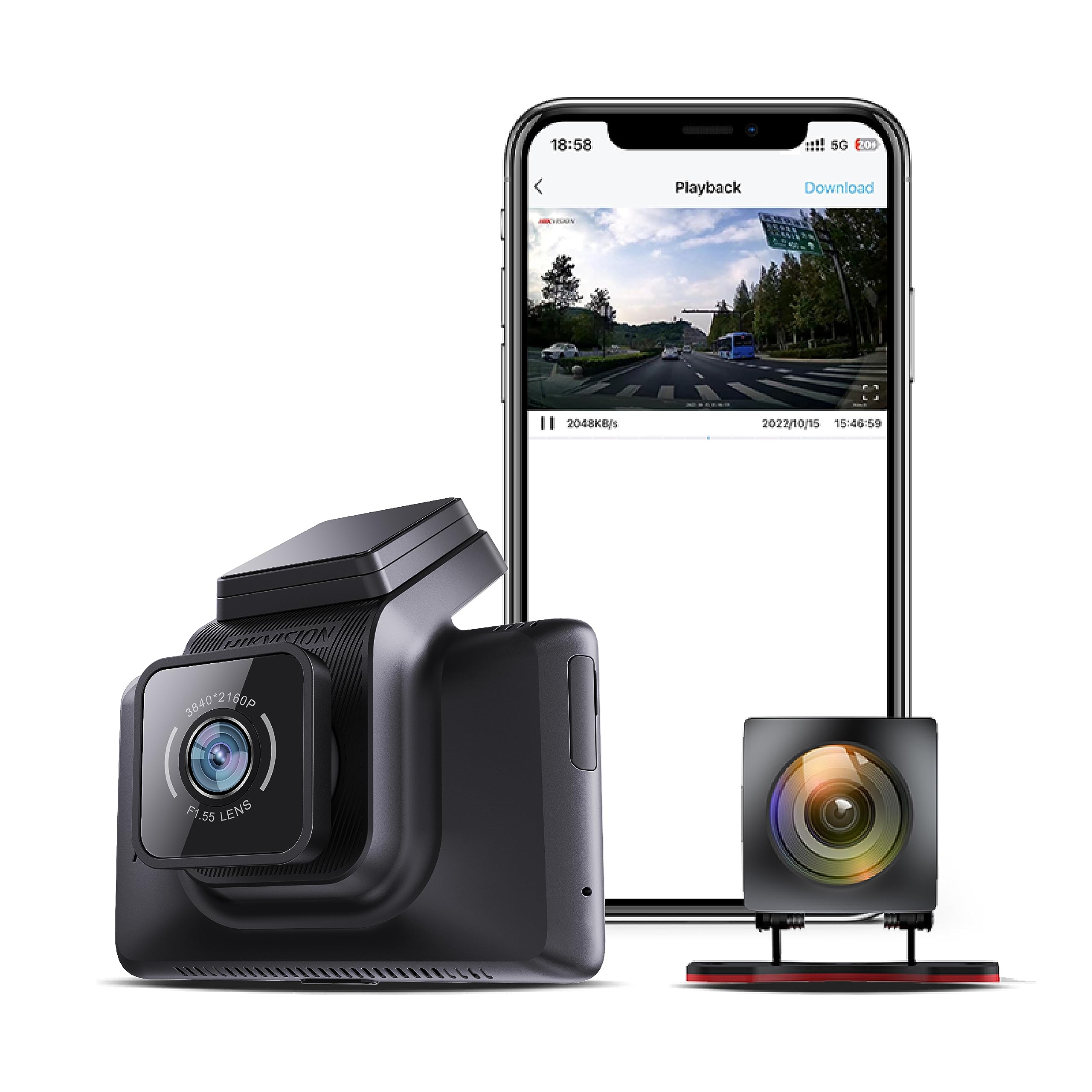Cámara DashCam para Vehículo Doble Lente 2K Hikvision - Mivoot