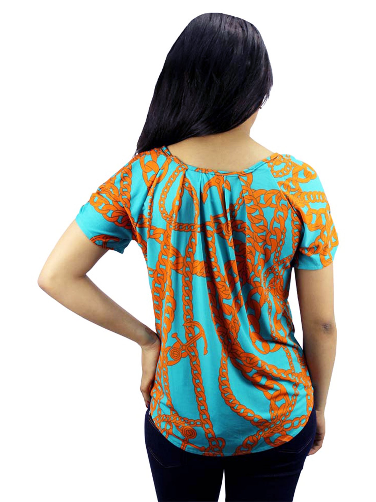 NAUTICAL FAUX BUTTON DOWN ANCHOR CHAIN BLOUSE | eBay