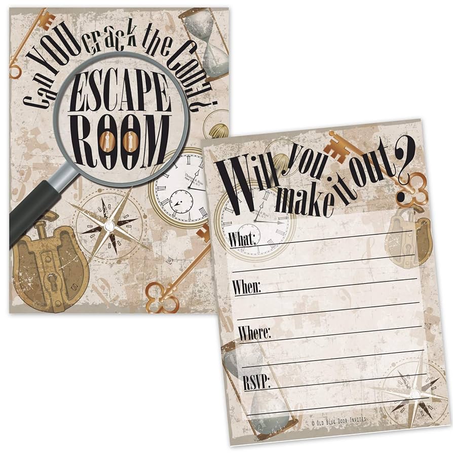 Downloadable Escape Game Invitations