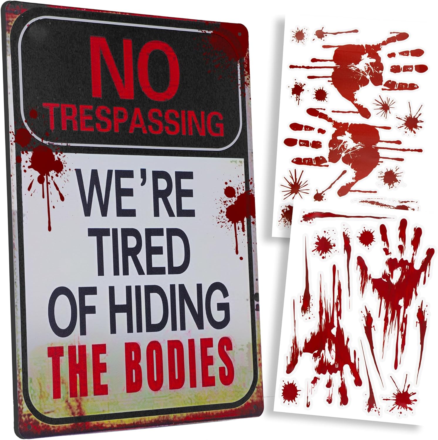 Amazon.com: ArtCreativity Halloween No Trespassing Sign & Window ...