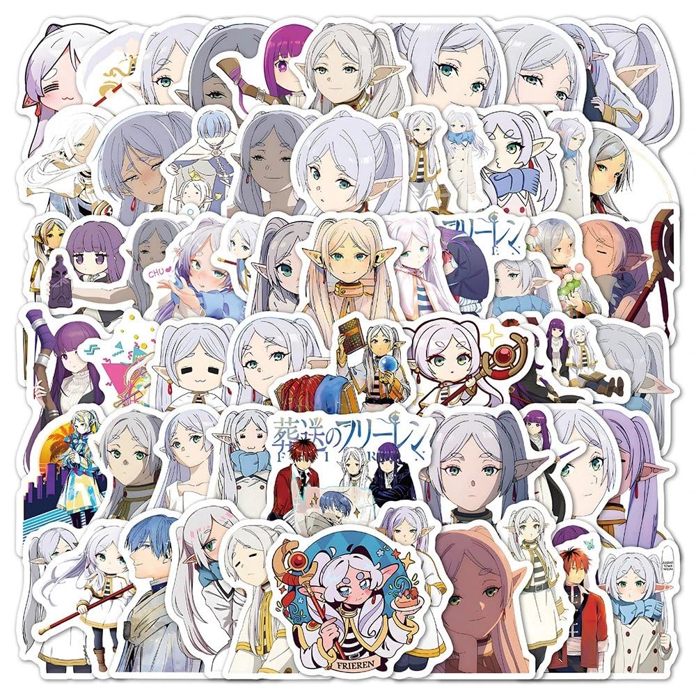 Amazon.com: 10/30/60pcs Frieren Anime Stickers Himmel Fern Eisen Heiter ...