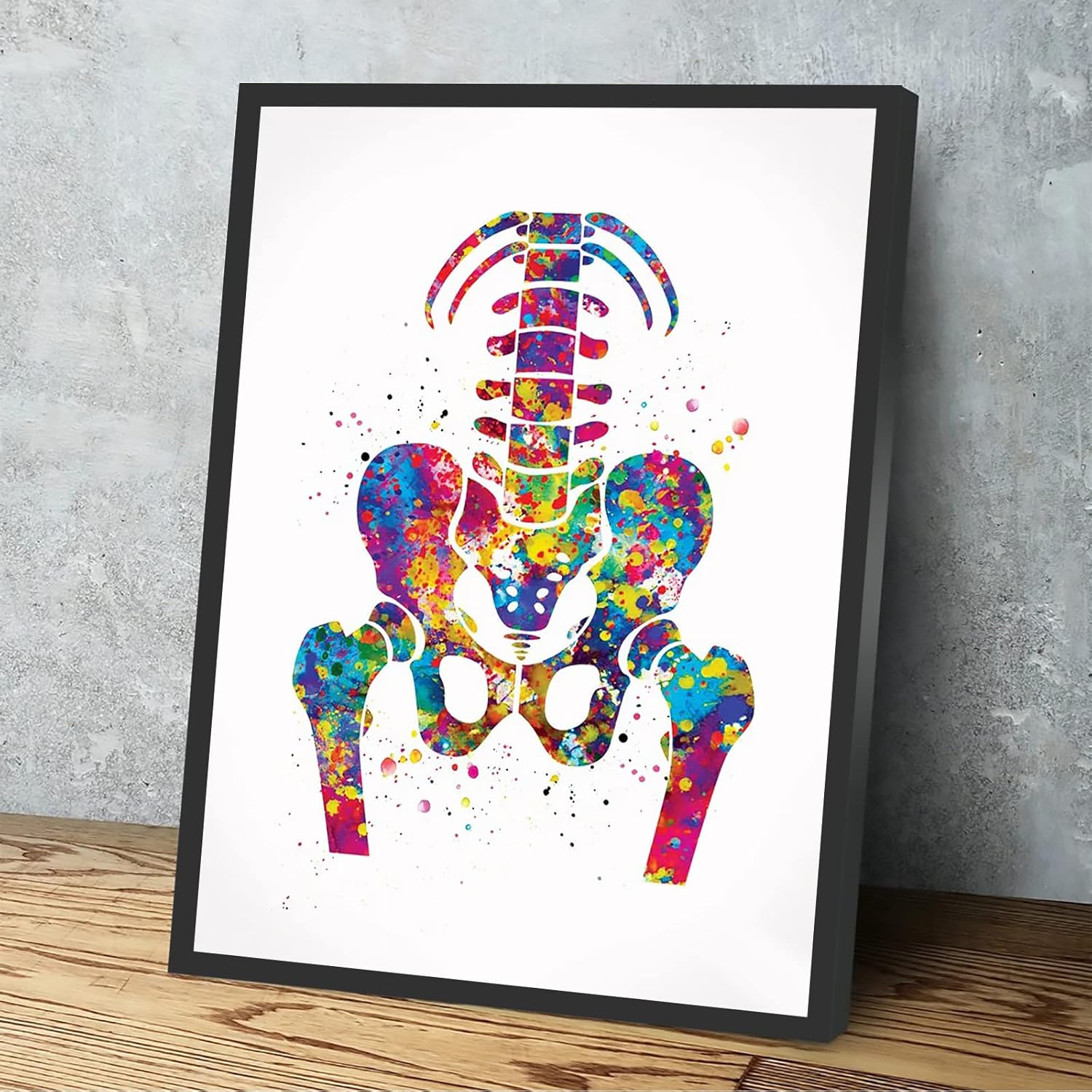 Amazon.com: Medical Art Decor,Pelvis And Vertebrae Watercolor Print ...