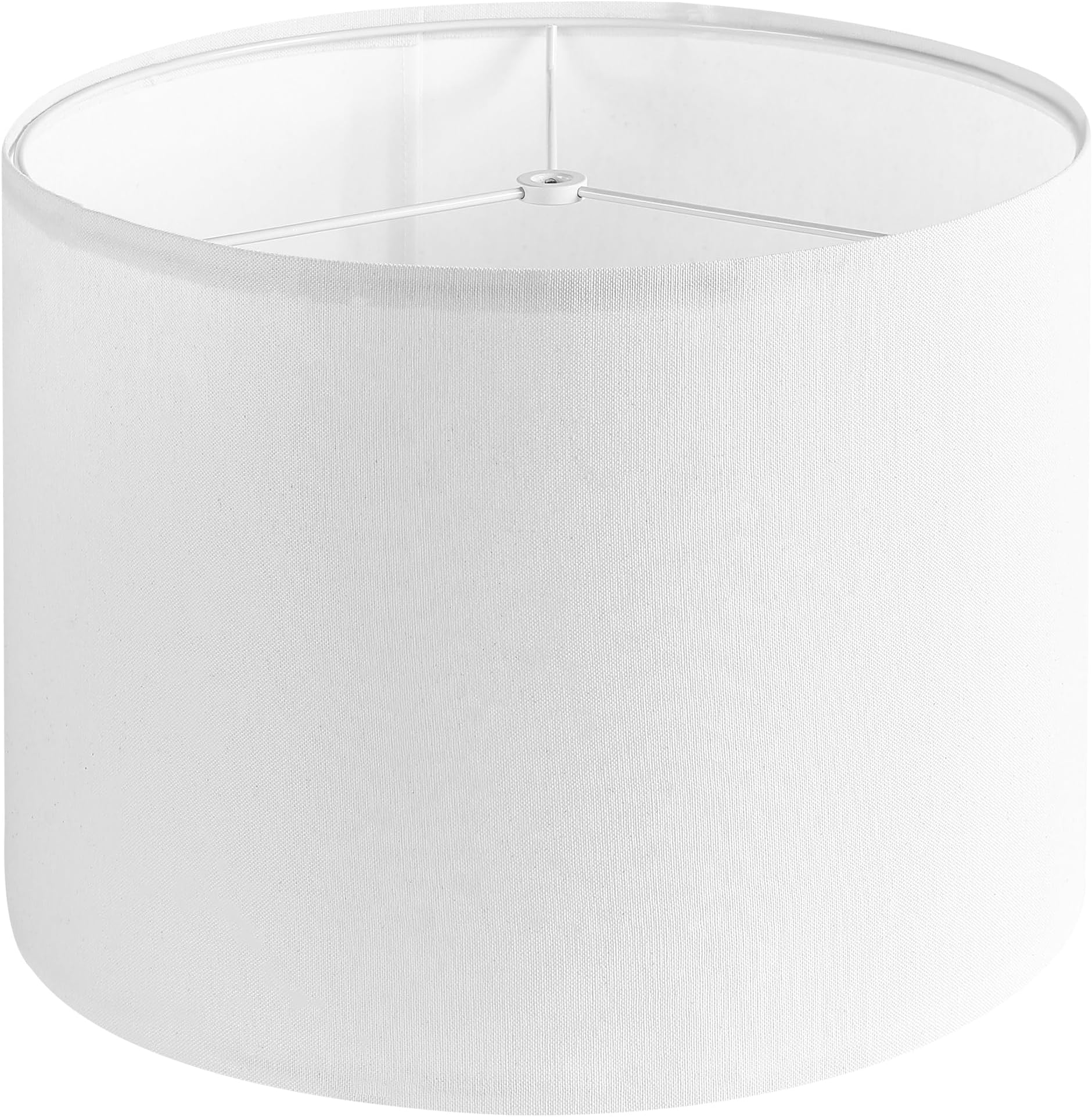 Linen Drum Lamp Shade - Heather White | Easy Installation & Versatile ...