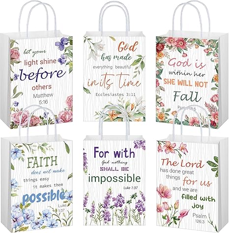 Amazon.com: Yeaqee 24 Pcs Religious Gift Bags Bible Verse Treat ...