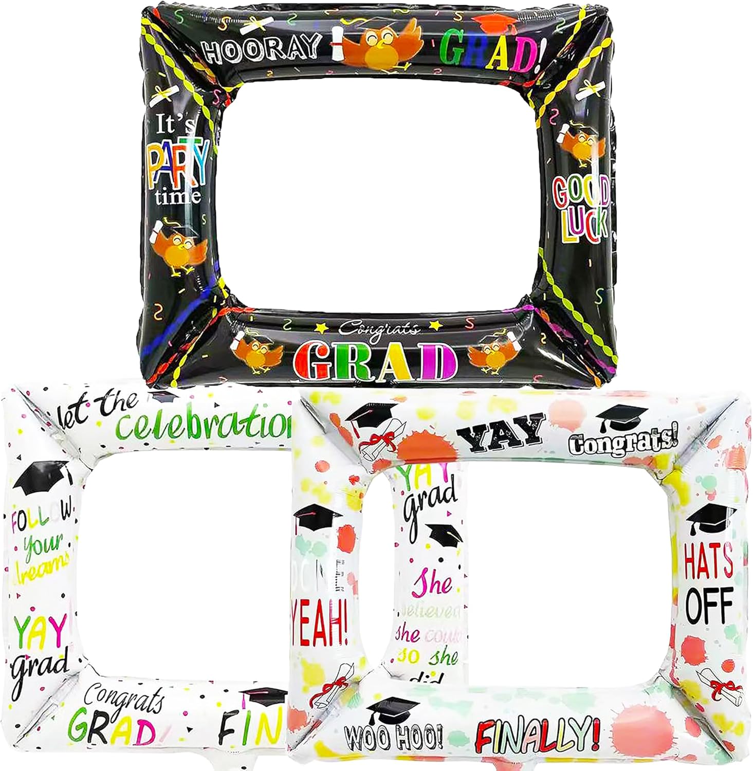Amazon.com: 3 PCS Inflatable Graduation Photo Booth Frame, 23 Inch ...