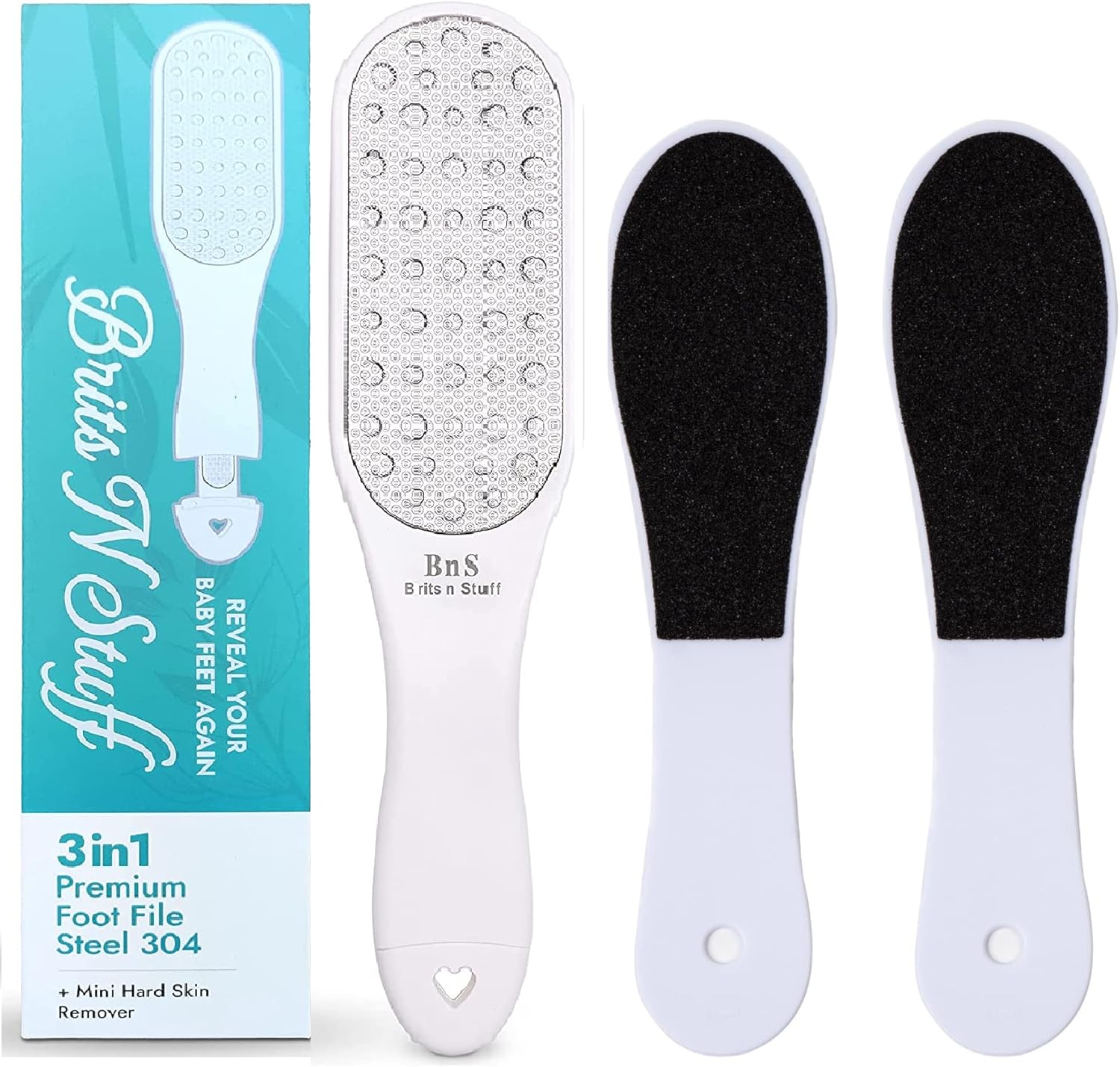 3-in-1 Professional Pedicure Foot File for Hard Skin - Anti Rust ...