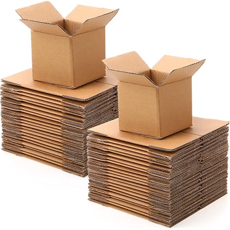 Amazon.com: 50 Packs Cardboard Boxes Sturdy 3 Layers Corrugated Small ...