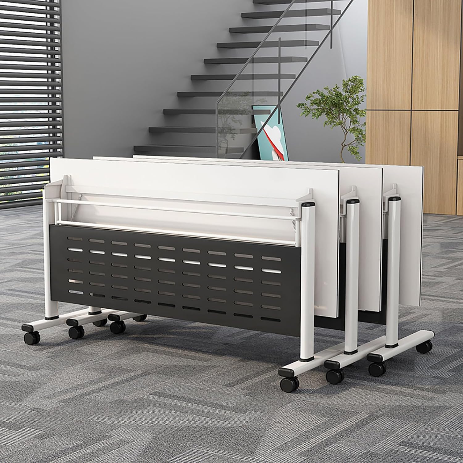 Amazon.com: HSHBDDM Folding Conference Table, Conference Room Tables ...