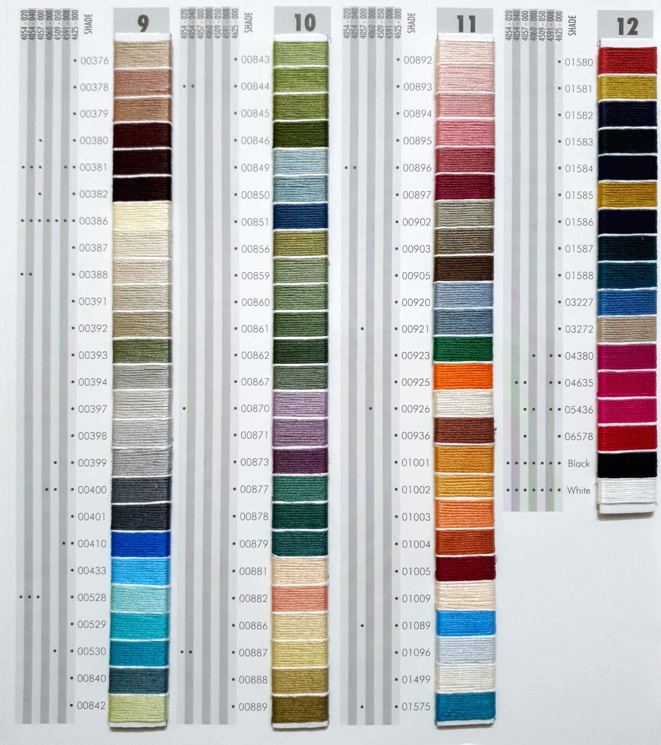 Anchor Embroidery Floss Color Chart