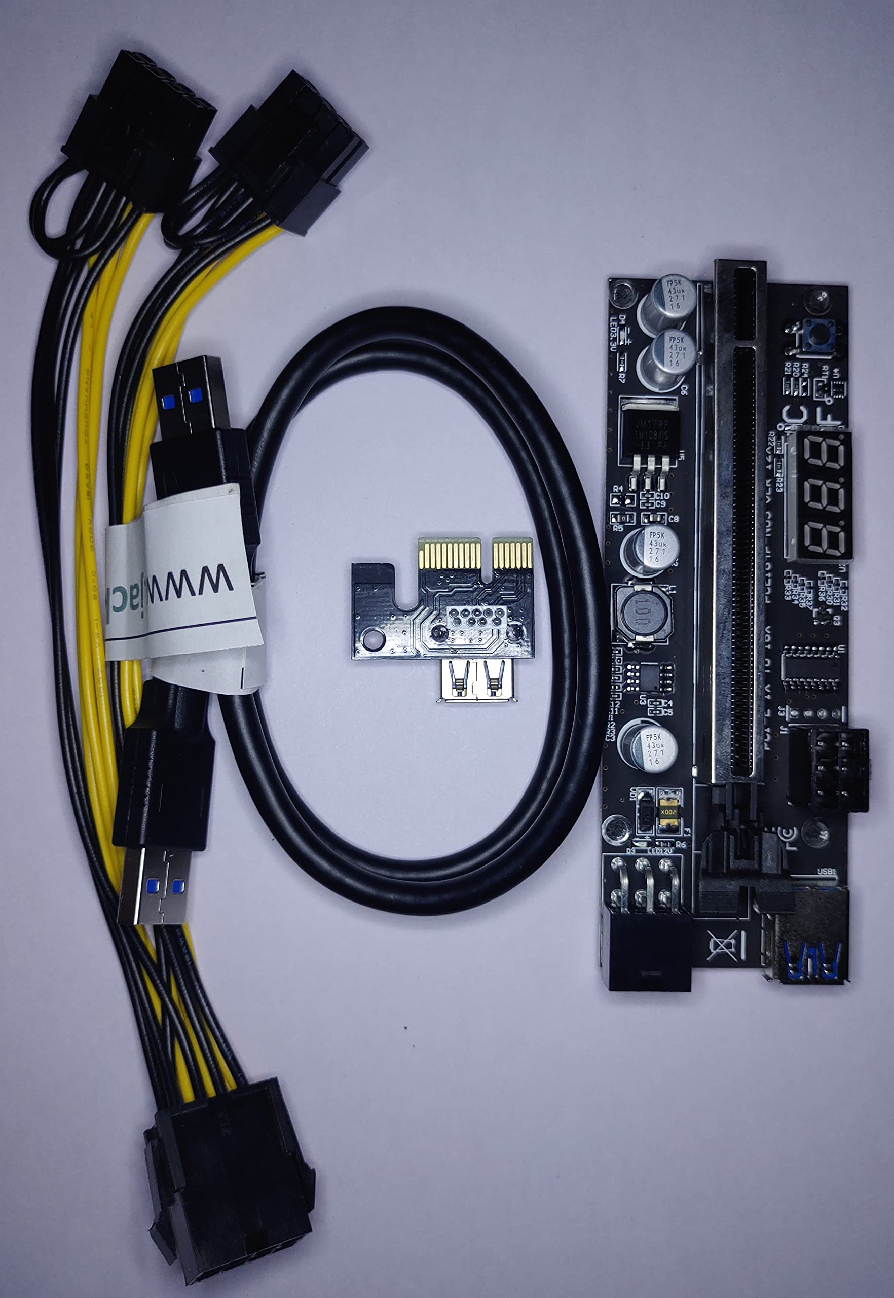 Buy Jack and Rex | GPU Riser with TEMPRATURE Sensor and PCIE Splitter 8 ...