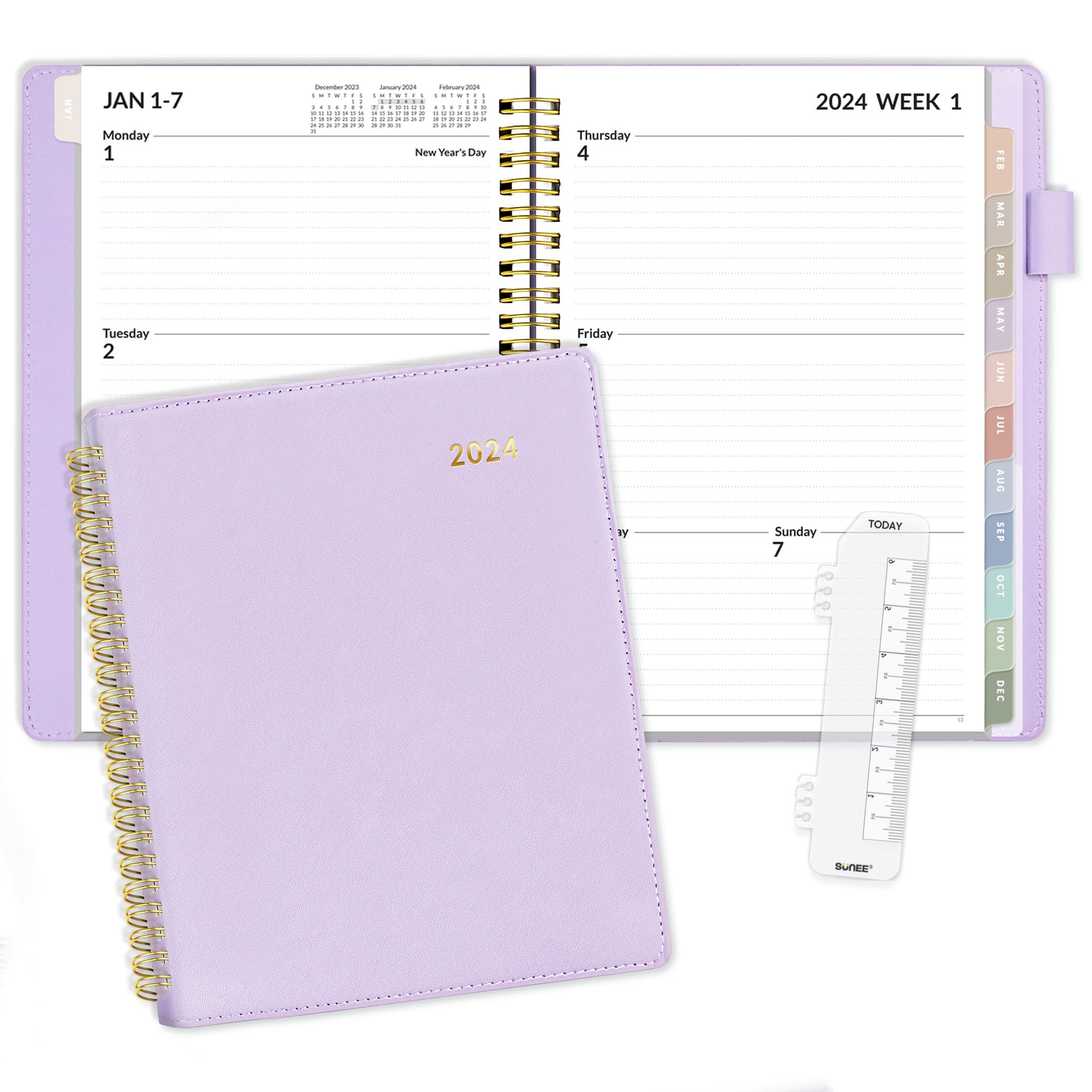 Snapklik.com : SUNEE 2025 Weekly & Monthly Planner 6.4"x8.5"- 12 Month