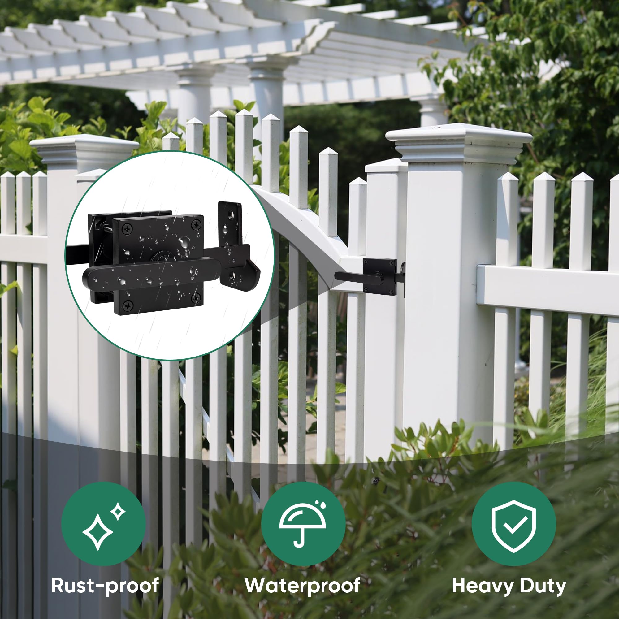 Snapklik.com : 2 Pack Double Side Gate Latch, Heavy Duty Swinging Door ...