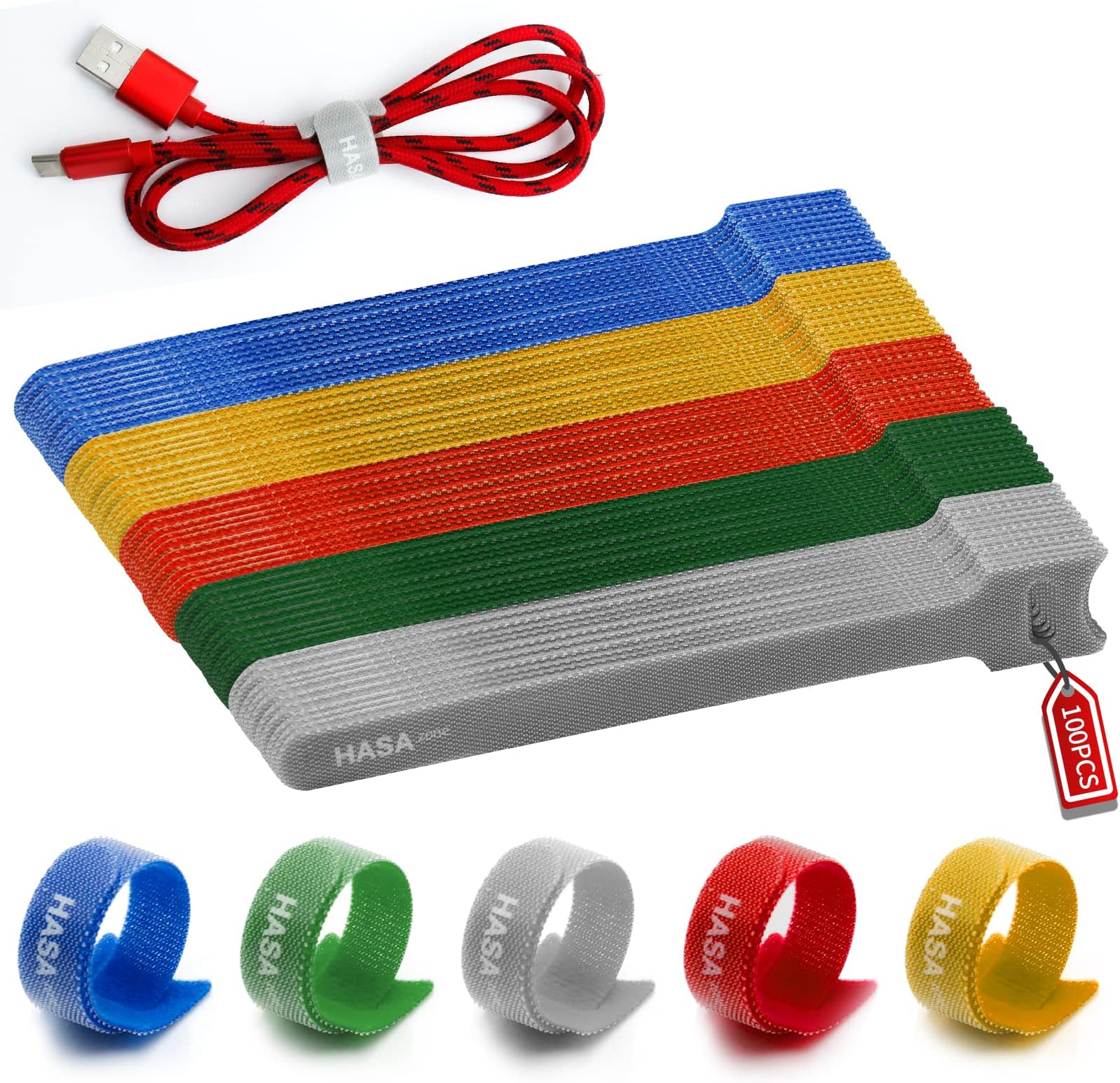 Amazon.com: 200 PCS Cable Ties Reusable 4+6+8inch Multi-Colour Cord ...