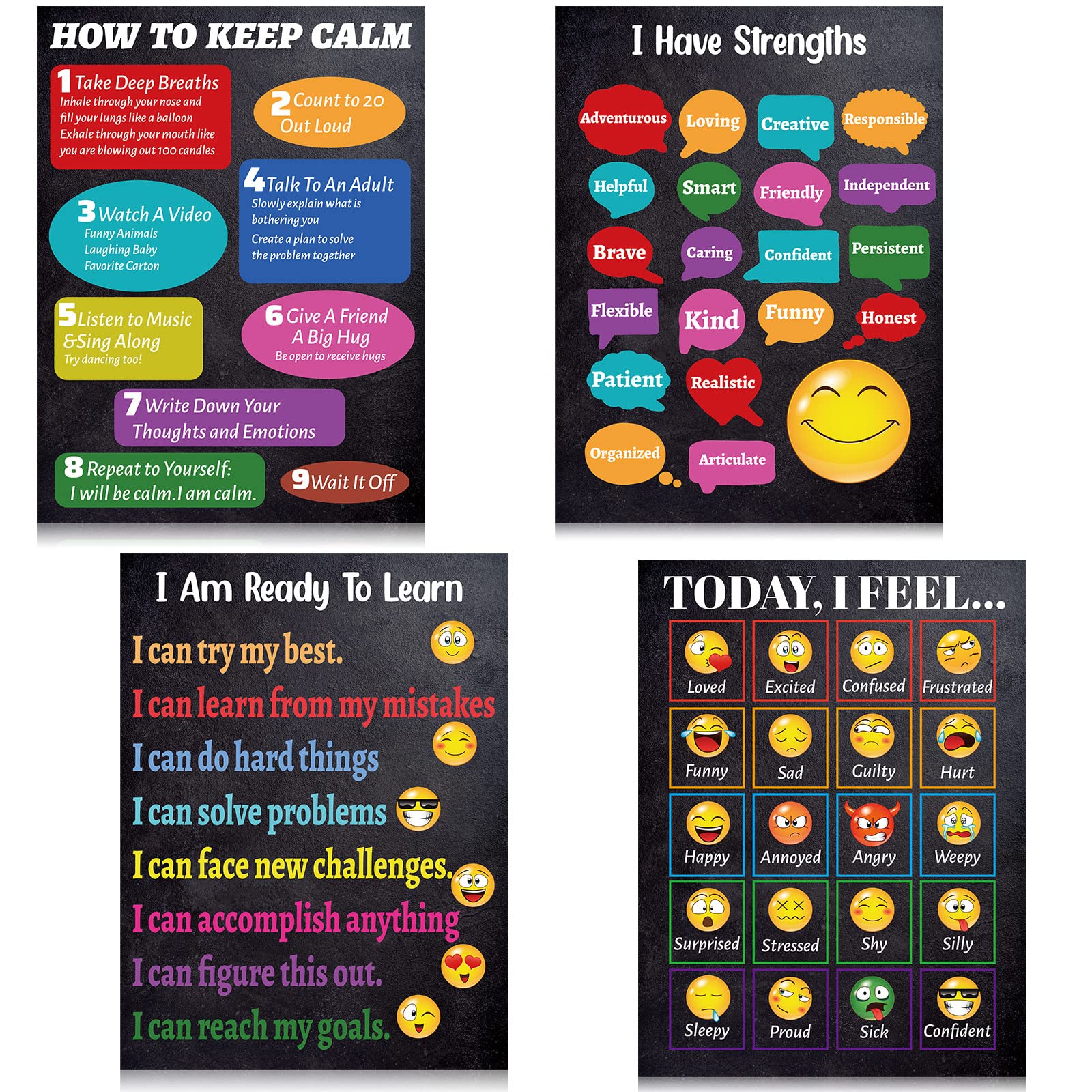 Buy 4 Pieces Keep Calm s Educational Classroom s Emotions Feelings s ...