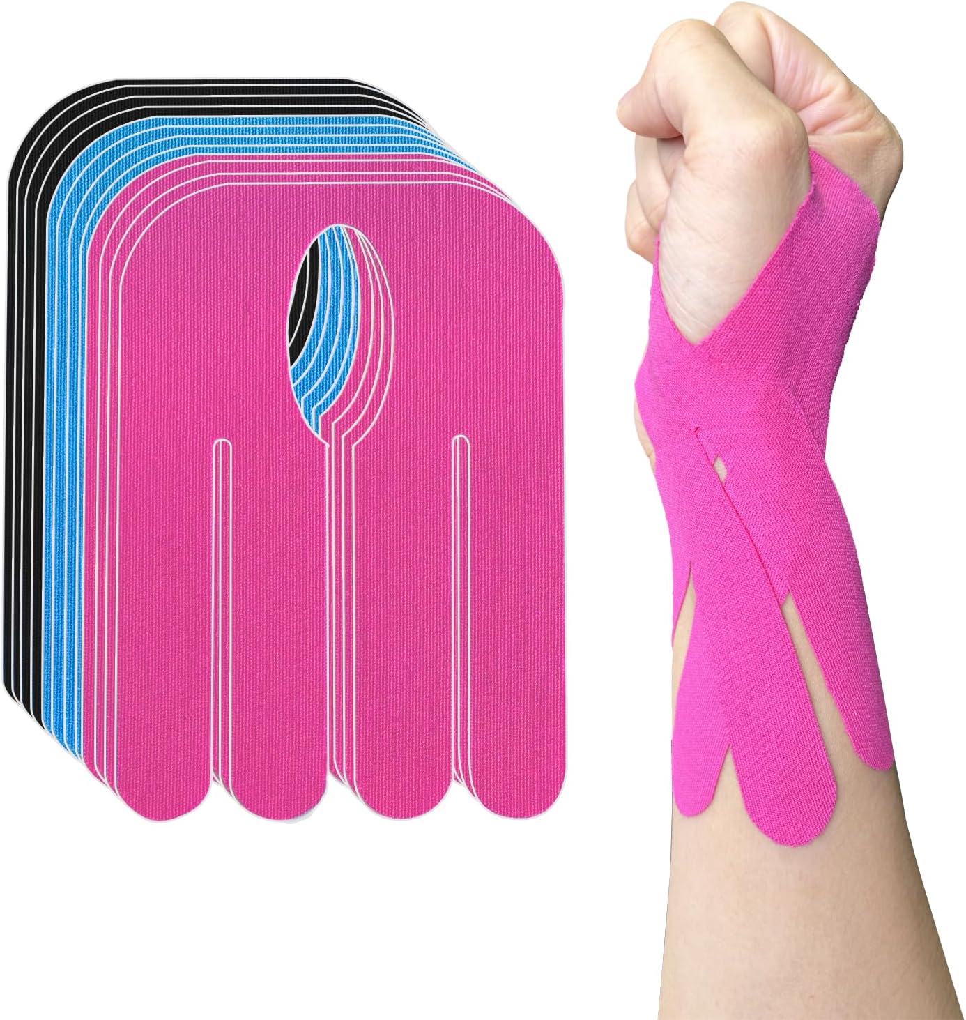 ANAMPION Precut Kinesiology Tape for Wrist,12Count Waterproof Wrist ...