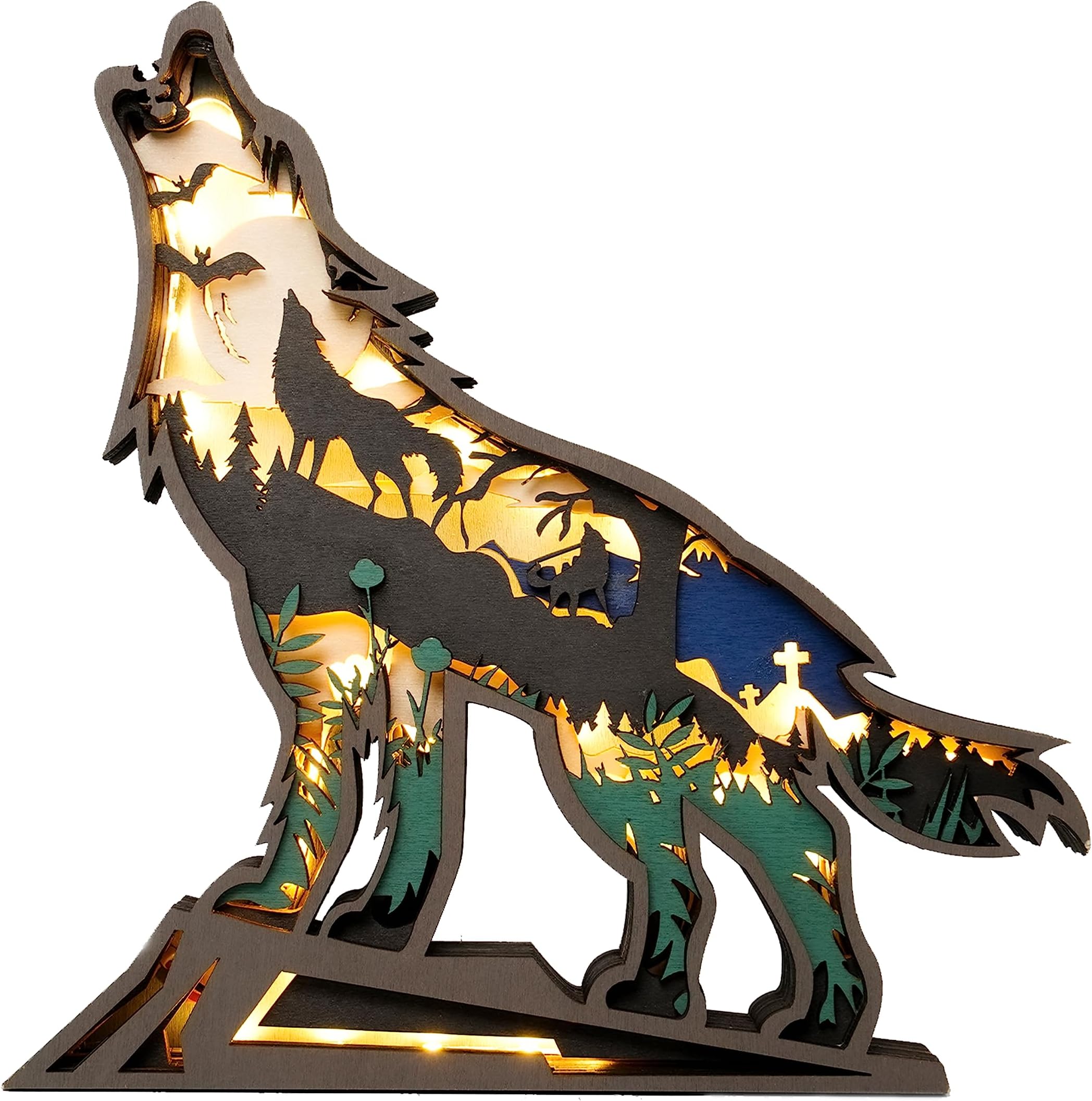 Amazon.com: Hovico Creative Wolf Decoration Wolf Statue Desktop ...