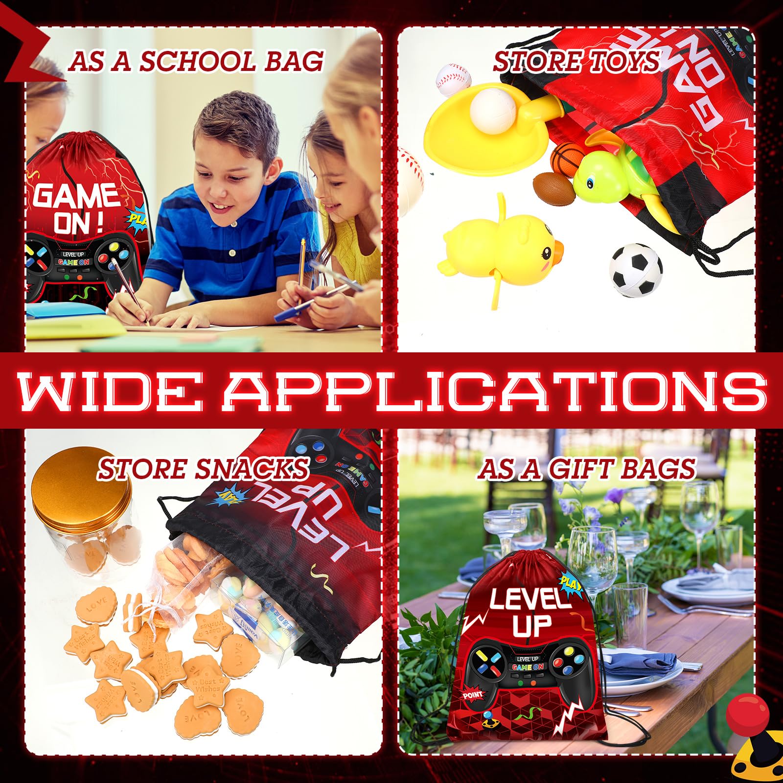 Snapklik.com : Eccliy 20 Pcs Video Game Party Favor Bags Gamer Birthday ...