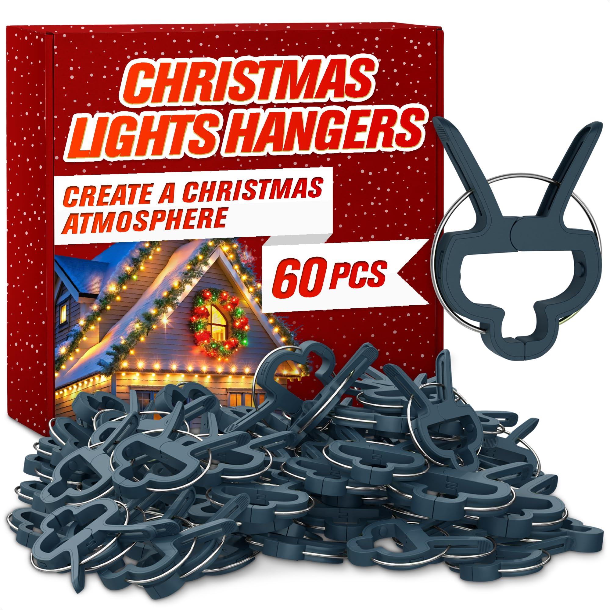 Snapklik.com : DIMROM 60 Pcs Christmas Light Clips For Outside String ...