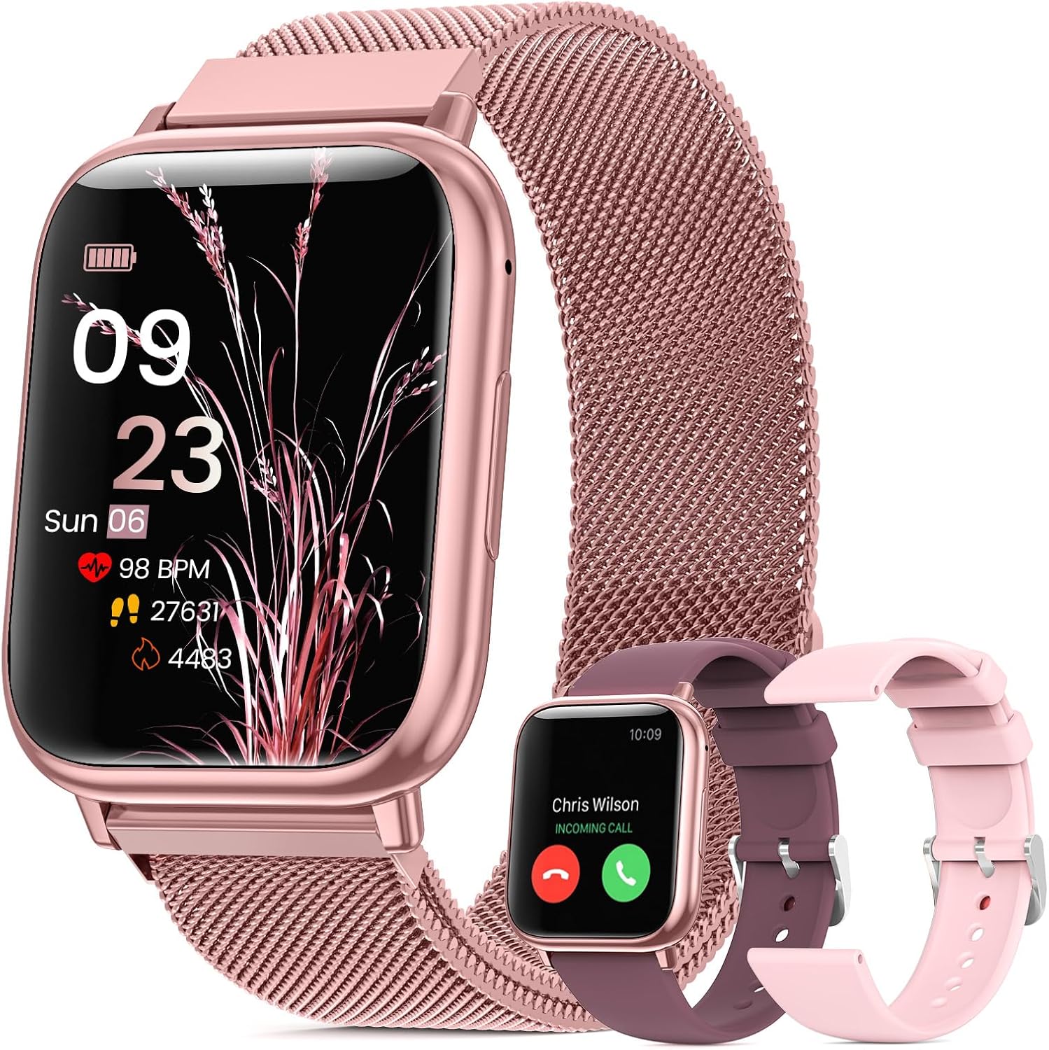 Smartwatch Donna con Chiamate Bluetooth, 1,83”Smartwatch 107+ Sportive ...