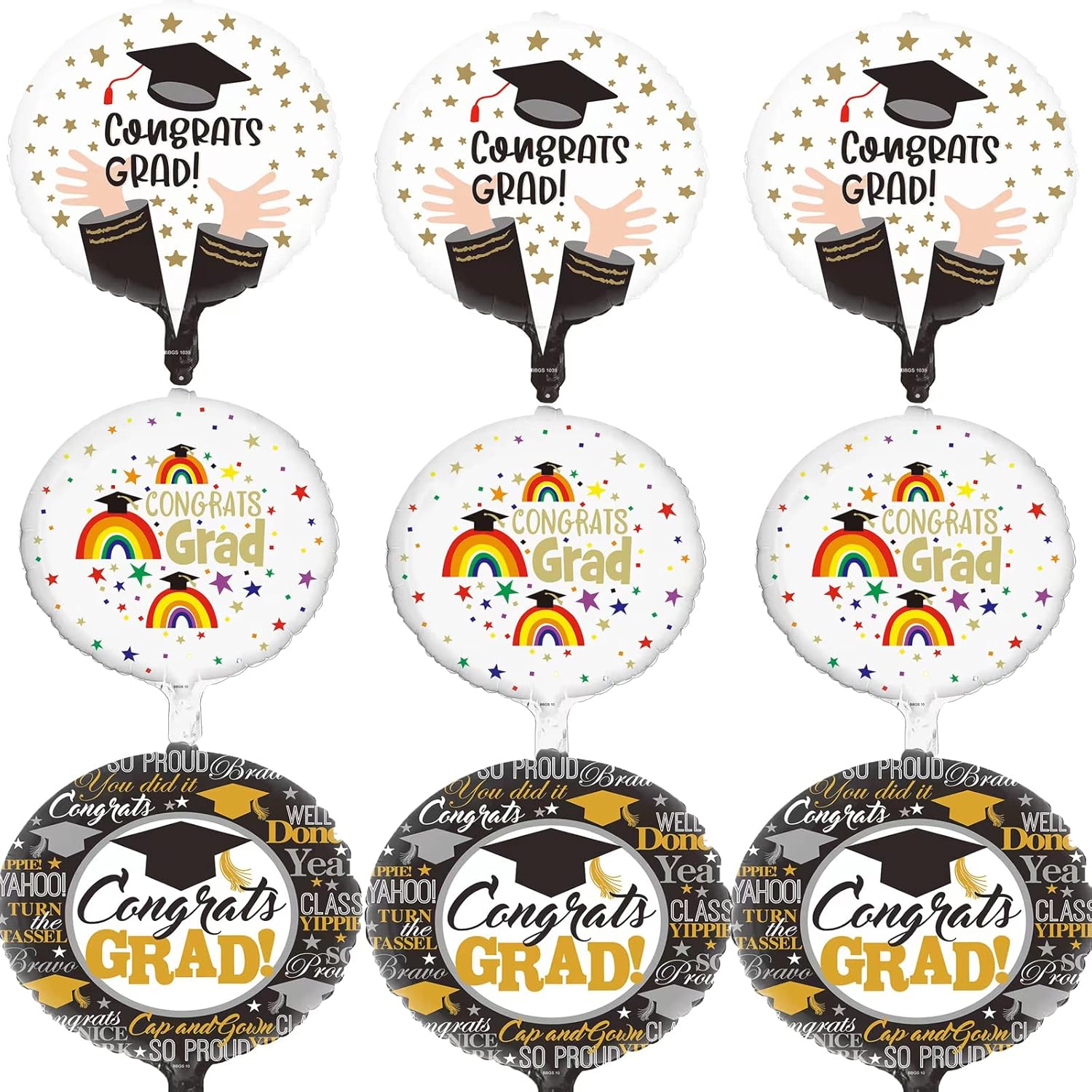 9 Pcs 18 Inch Congrats Grad Graduation Balloons ， Congrats Grad ...