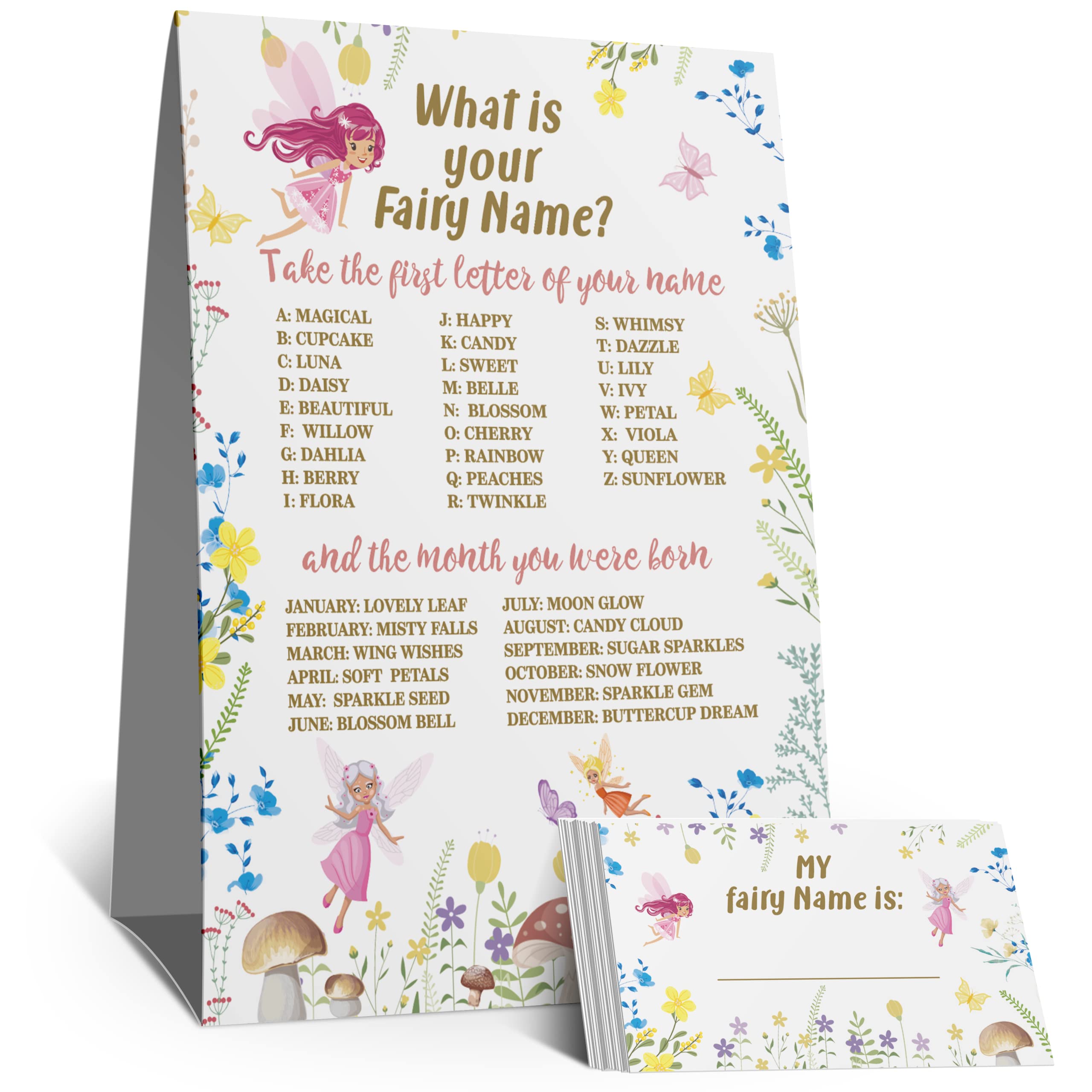 Buy What is Your Fairy Name Game, Girl Fairy Birthday Party Game ...