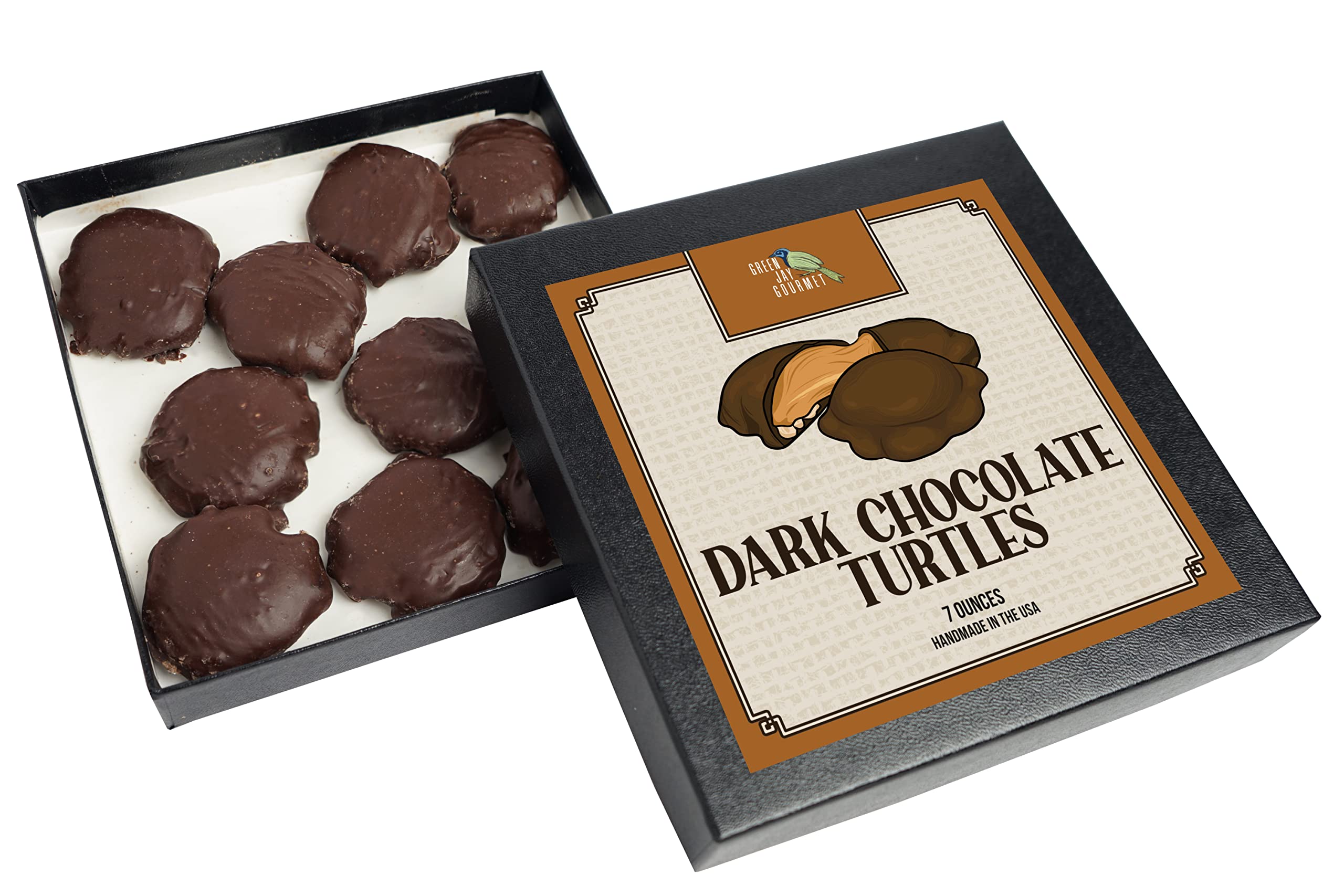 Amazon.com: Green Jay Gourmet Chocolate Turtles - Pure Dark Chocolate ...