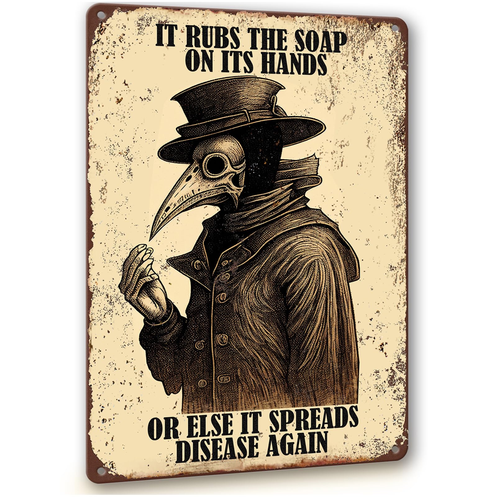 Amazon.com: Gothic Bathroom Decor Retro Wall Art Signs, Funny Wash Your ...