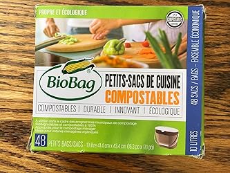 BioBag Small Compostable and Biodegradable Kitchen Bags for Food Scraps ...