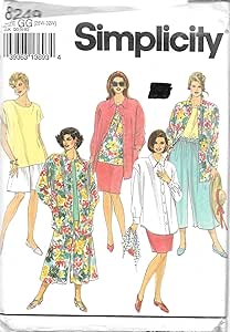 Amazon.com: Simplicity Sewing Pattern 8249 Size GG (26W-32W) Women's ...