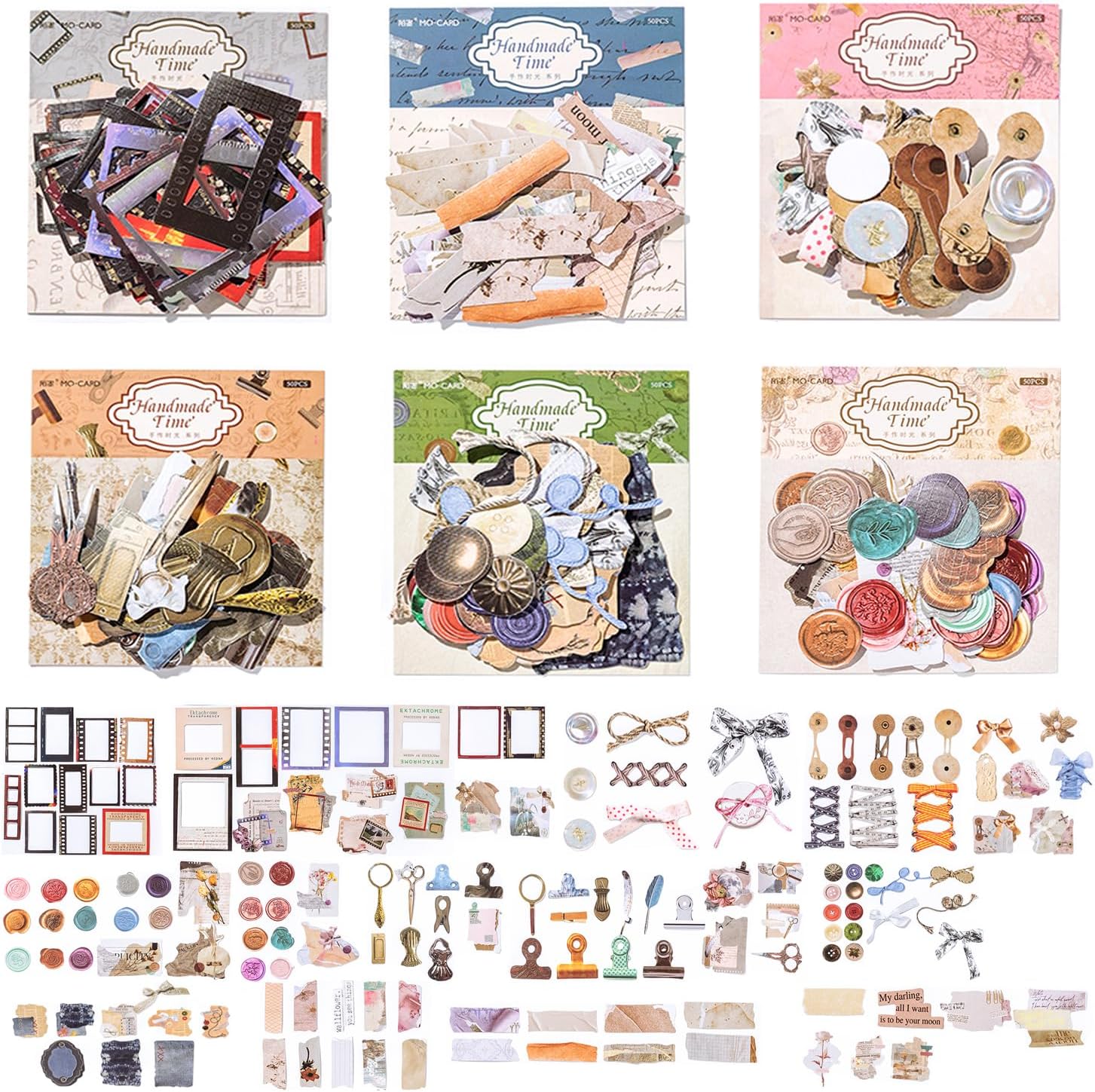 Amazon.com: 180 PCS Scrapbook Stickers Vintage Decorative Paper Sticker ...