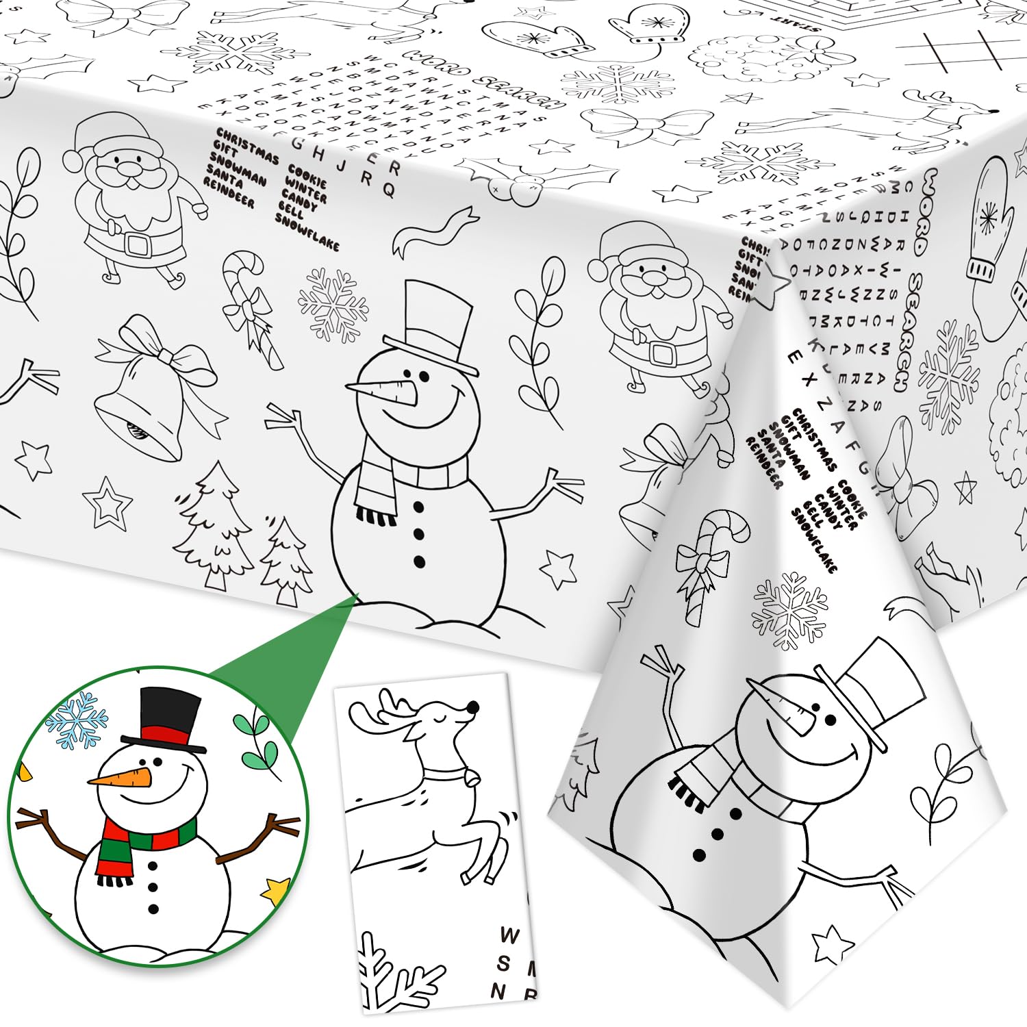 Amazon.com: Labeol 1 Pack Christmas Tablecloth, 108"x 54" Christmas ...