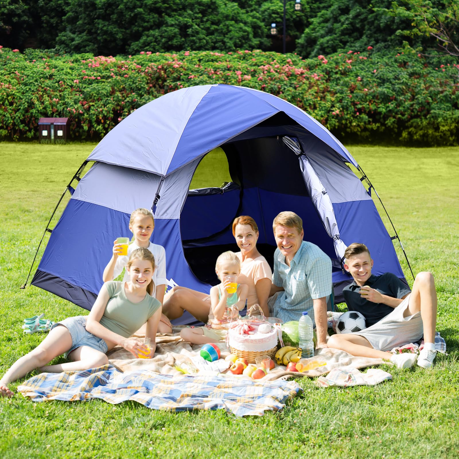 MAIZOA 4 Person Camping Tent, Camping Tents - Waterproof Portable ...