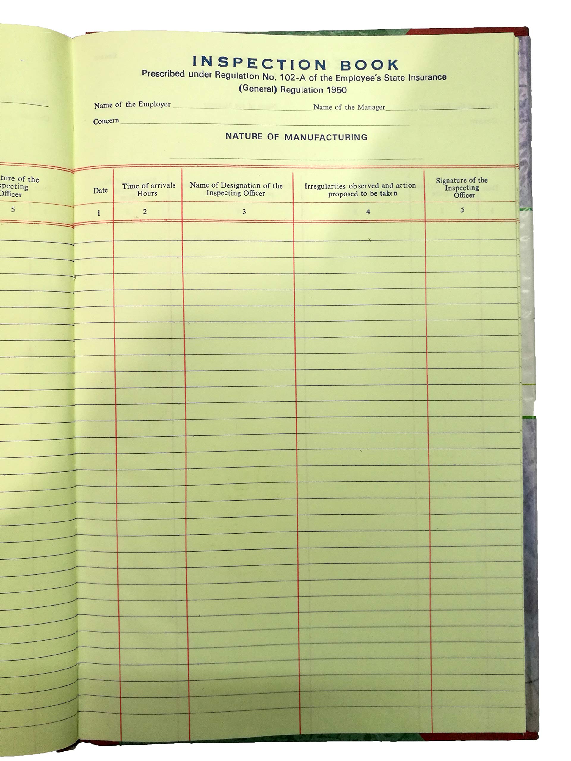 LRS Inspection Book Prescribed under Regulation No. 102-A of The ...