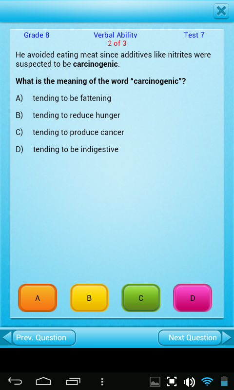 FREE QVprep Lite 8th grade maths (quantitative) and english (verbal ...