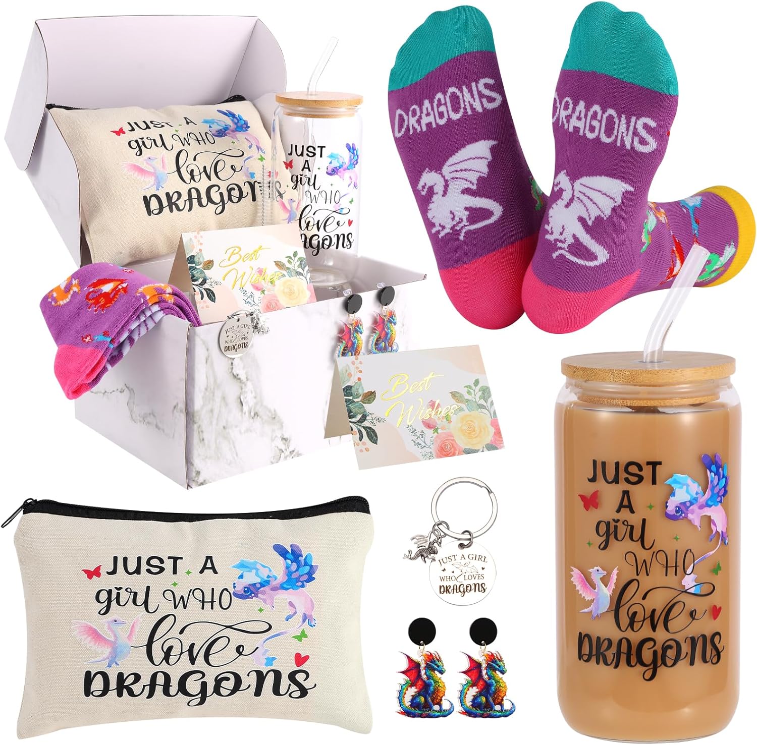 Amazon.com: 6 Pieces Dragon Gifts Set for Women Dragons Lovers Just a ...