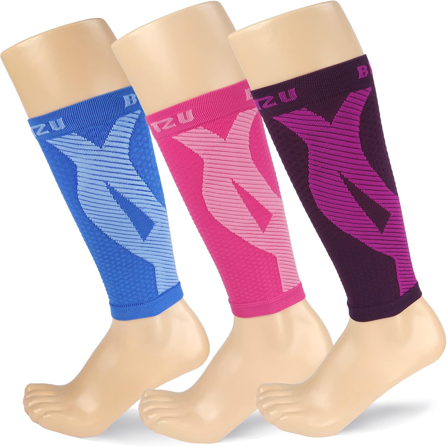 Amazon.com: BLITZU 3 Pairs Calf Compression Sleeves for Women and Men ...