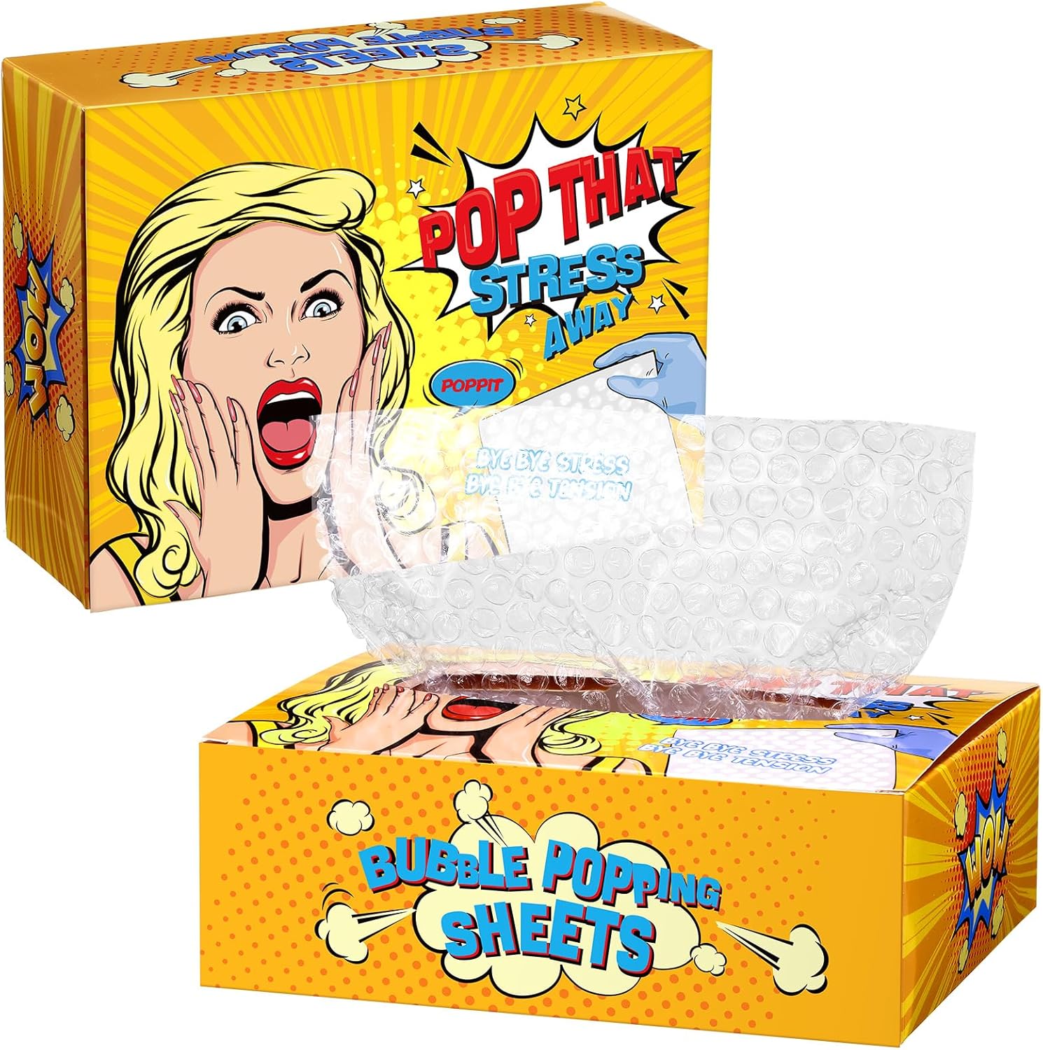 Amazon.com: WinnerWhy 2 Pcs Enjoyable Poppit Stress Relief Boxes Bubble Sheets Included Gift ...