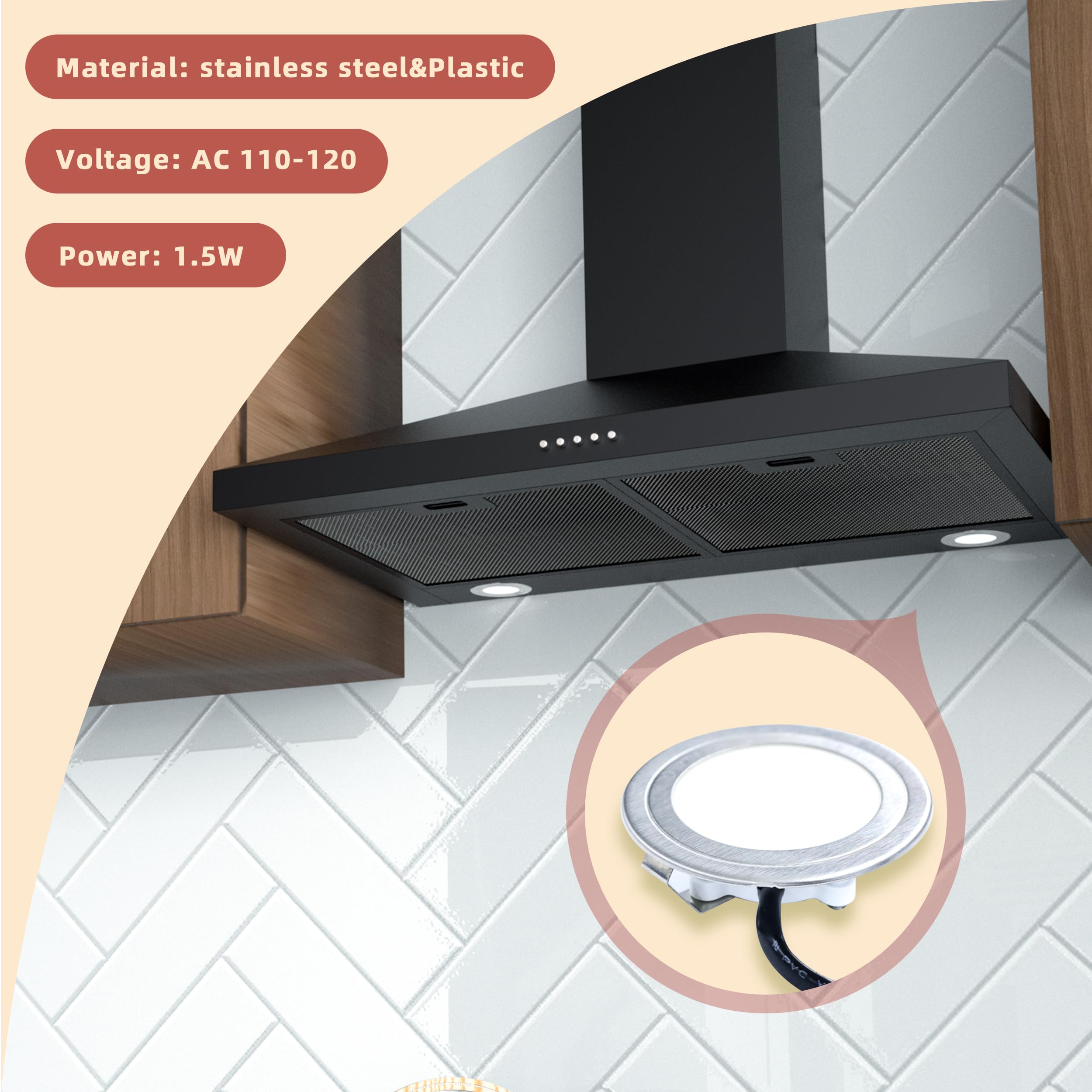 Snapklik.com : Range Hood Replacement Led Light, AC110-120V, Warm White ...