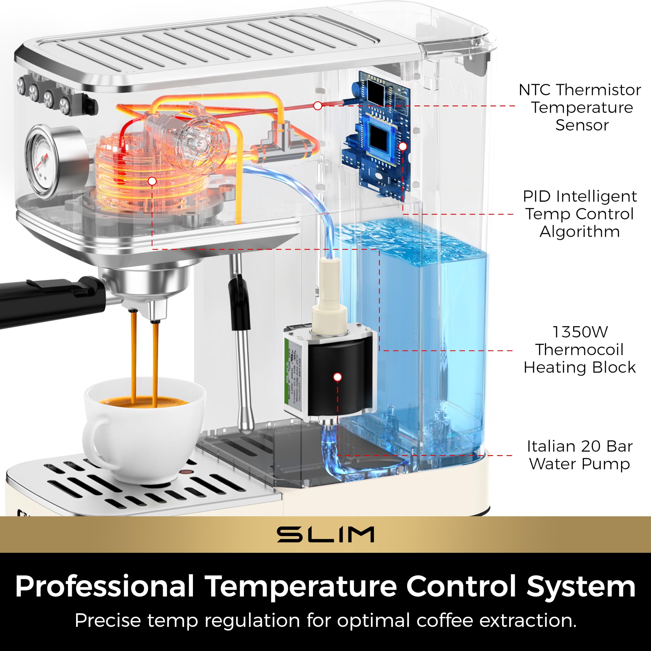 Snapklik.com : CHULUX Slim Espresso Machine
