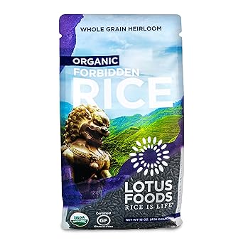Amazon.com : Lotus Foods Organic Forbidden Rice - Black Rice Organic ...